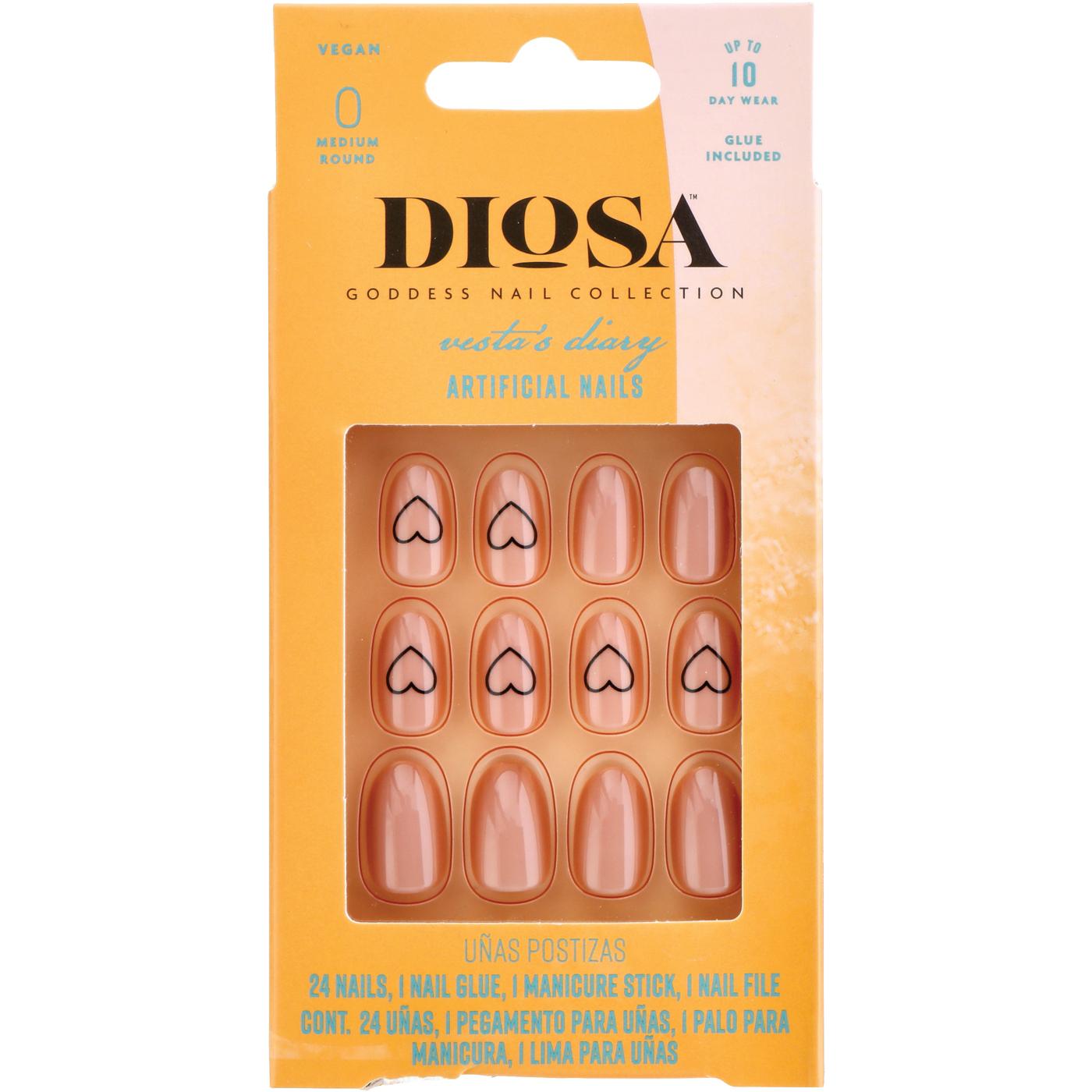 Diosa Vesta's Diary Artificial Nails - Pink Hearts - Shop Nail sets at ...