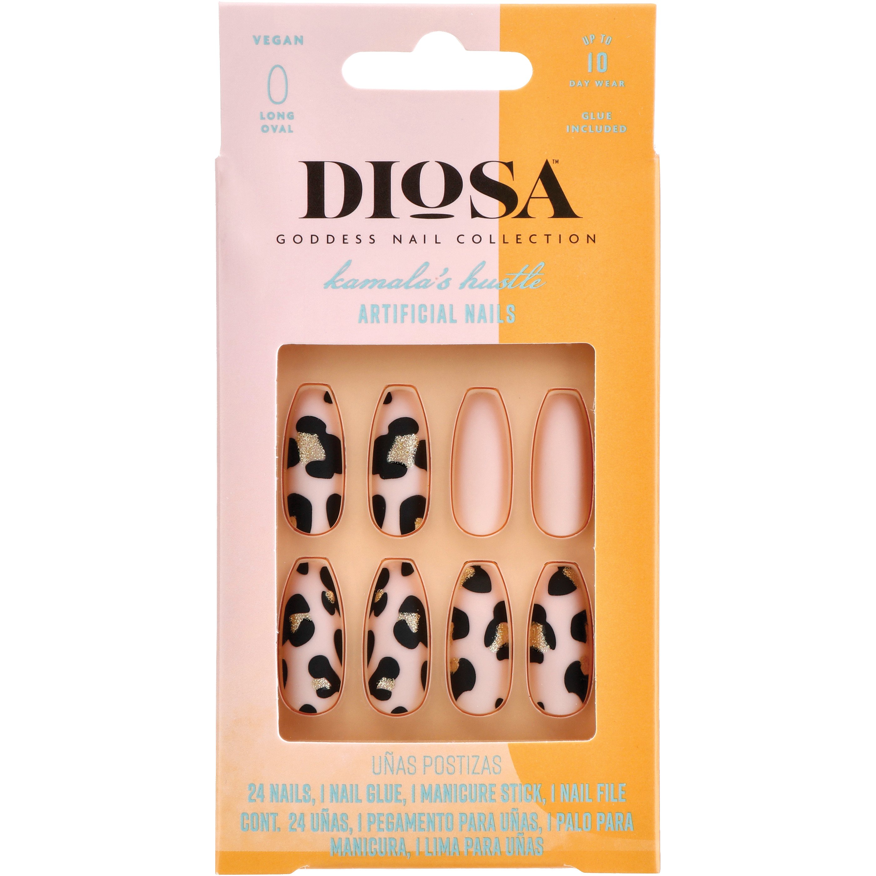 Diosa Kamala's Hustle Artificial French Nails - Cheetah Print - Shop ...