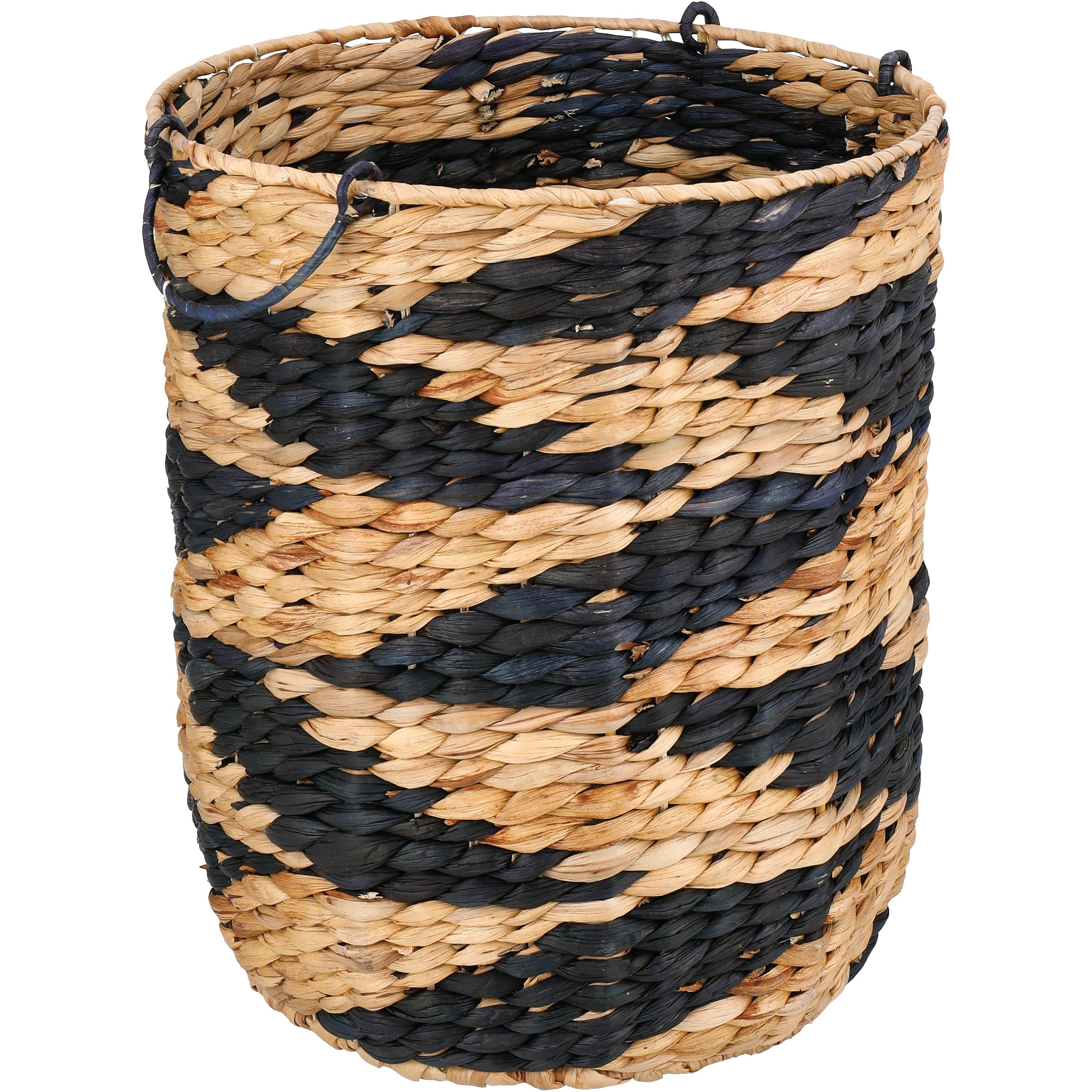 Haven + Key Water Hyacinth Round Storage Basket - Natural & Black ...