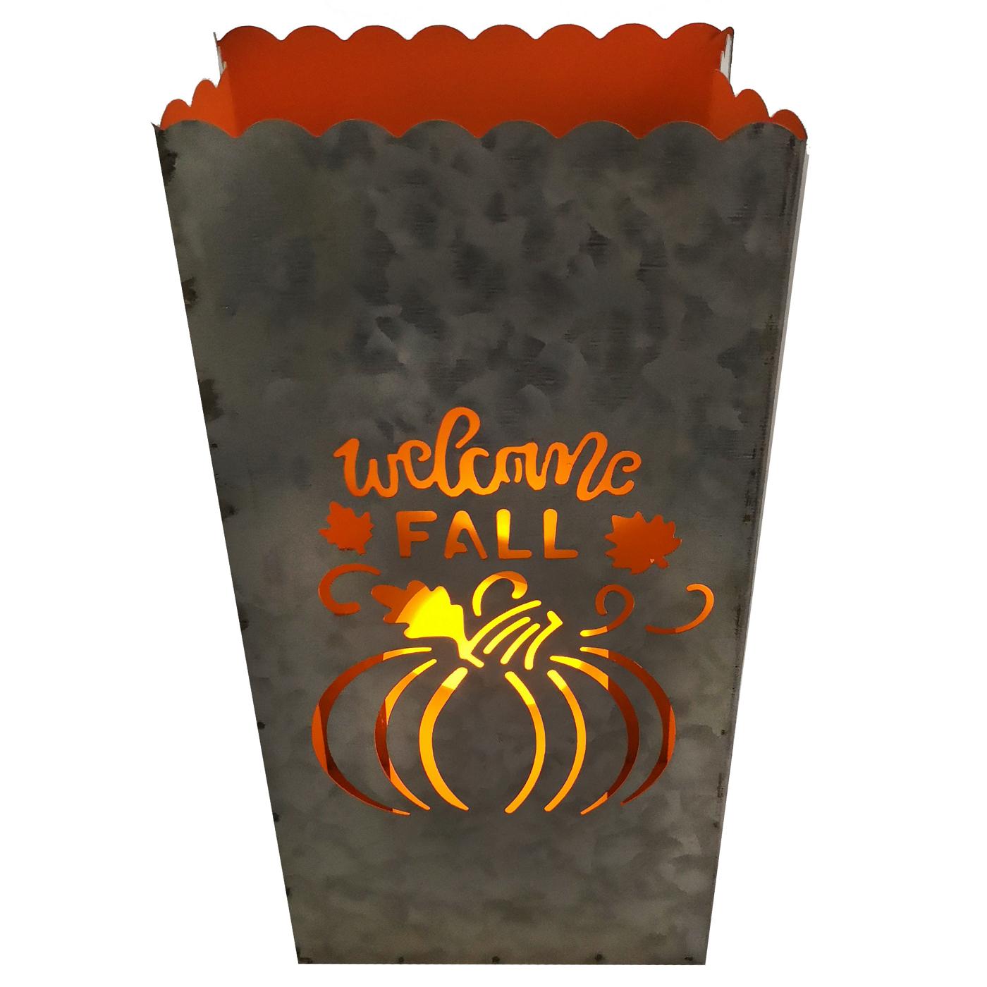 Infinity Welcome Fall Pumpkin Metal Luminary Decor - Shop Seasonal ...