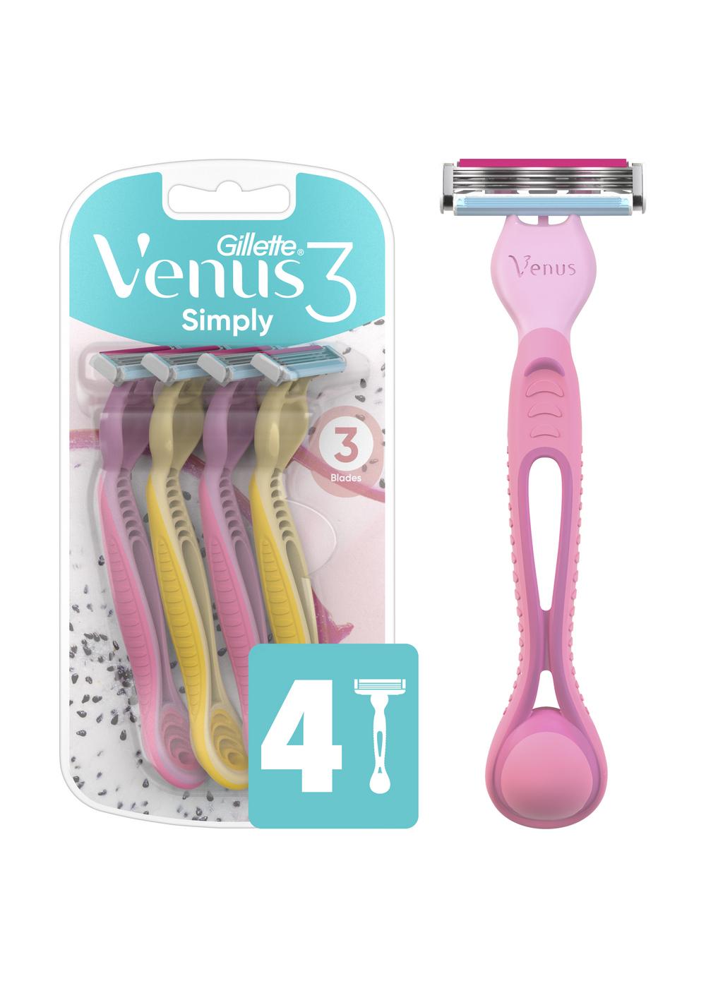 Gillette Venus Simply 3 Dragonfruit Disposable Razors - Shop Razors ...