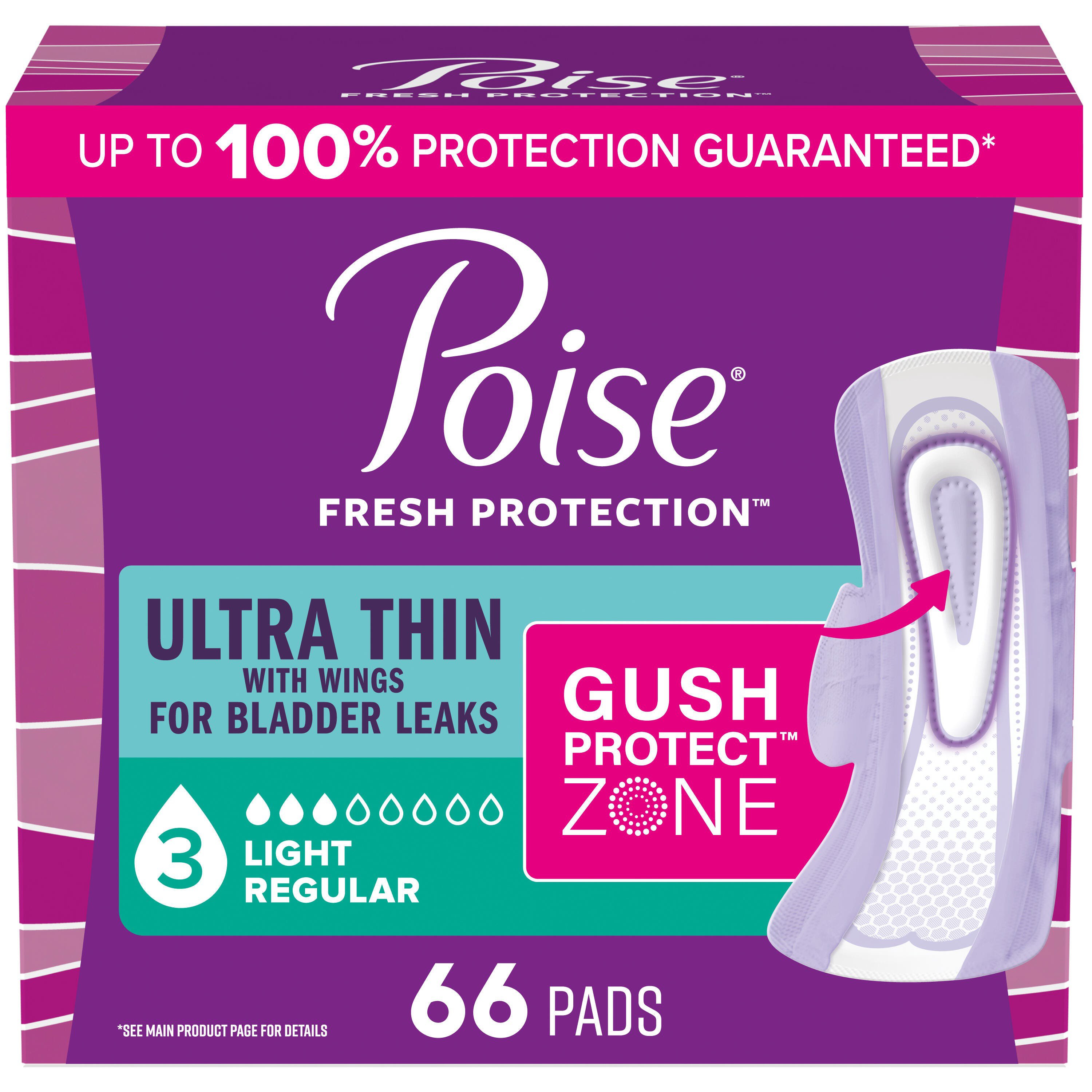 Poise Ultra Thin Incontinence Pads Light Regular Shop Incontinence