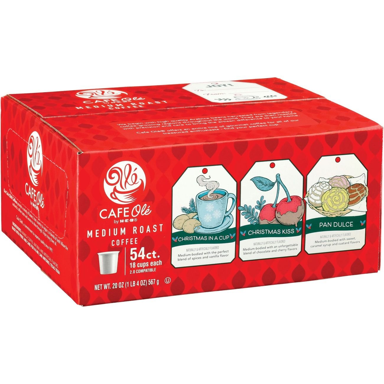 CAFE Olé by H-E-B Medium Roast Coffee Single Serve Cups - Holiday ...