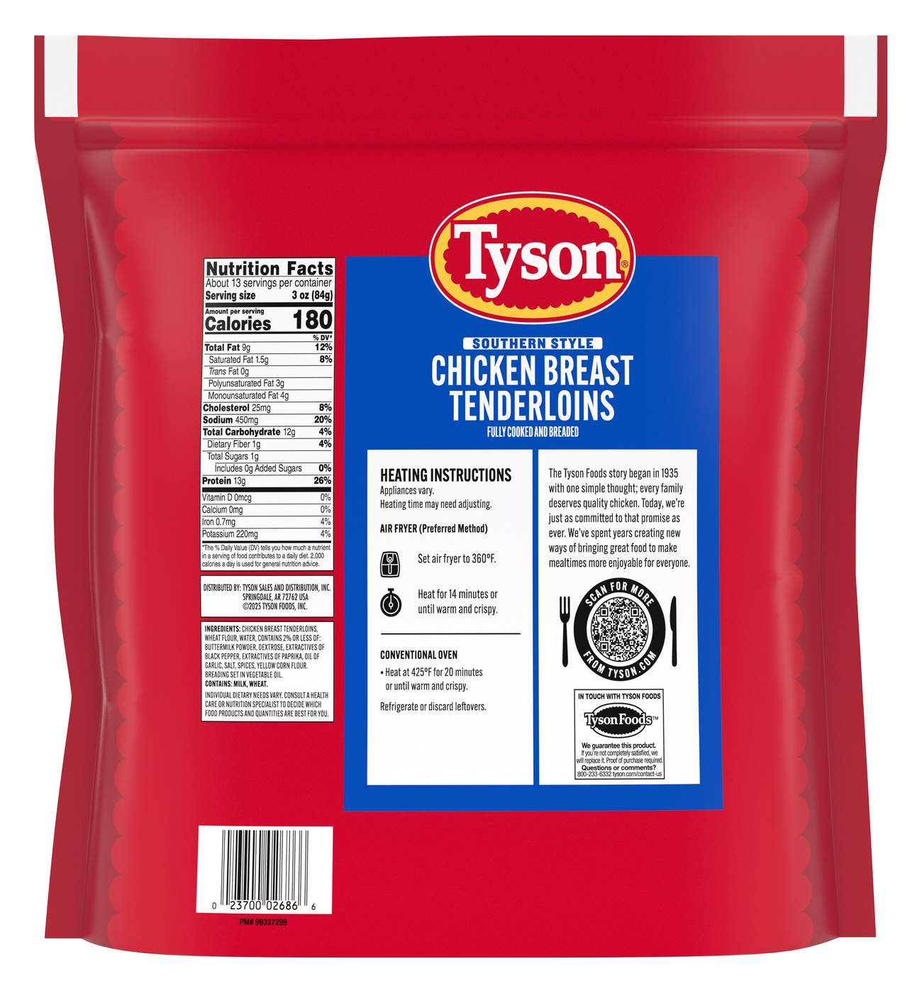 Tyson Frozen Southern Style Chicken Breast Tenderloins Family Pack ...