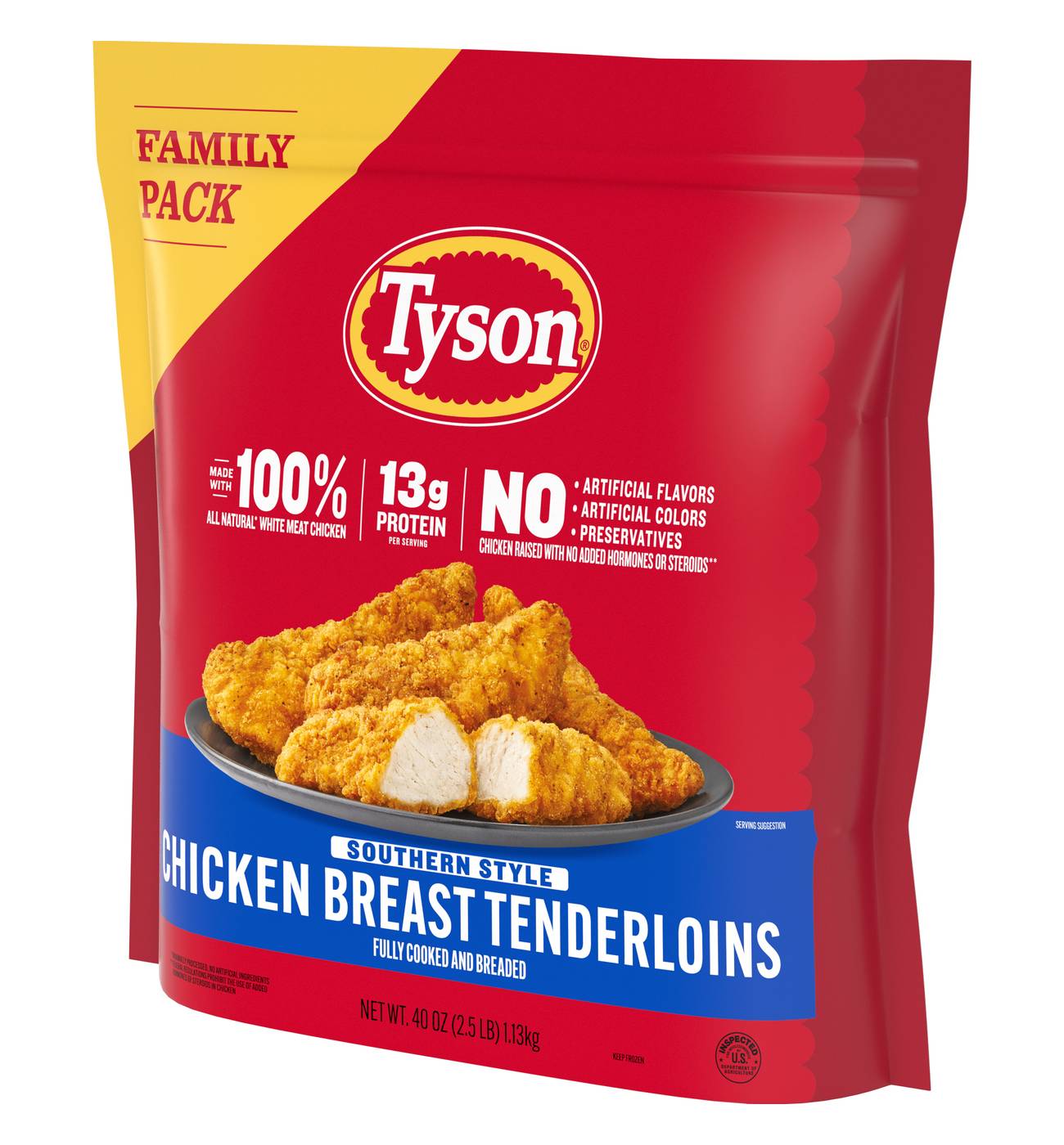 Tyson Frozen Southern Style Chicken Breast Tenderloins Family Pack ...