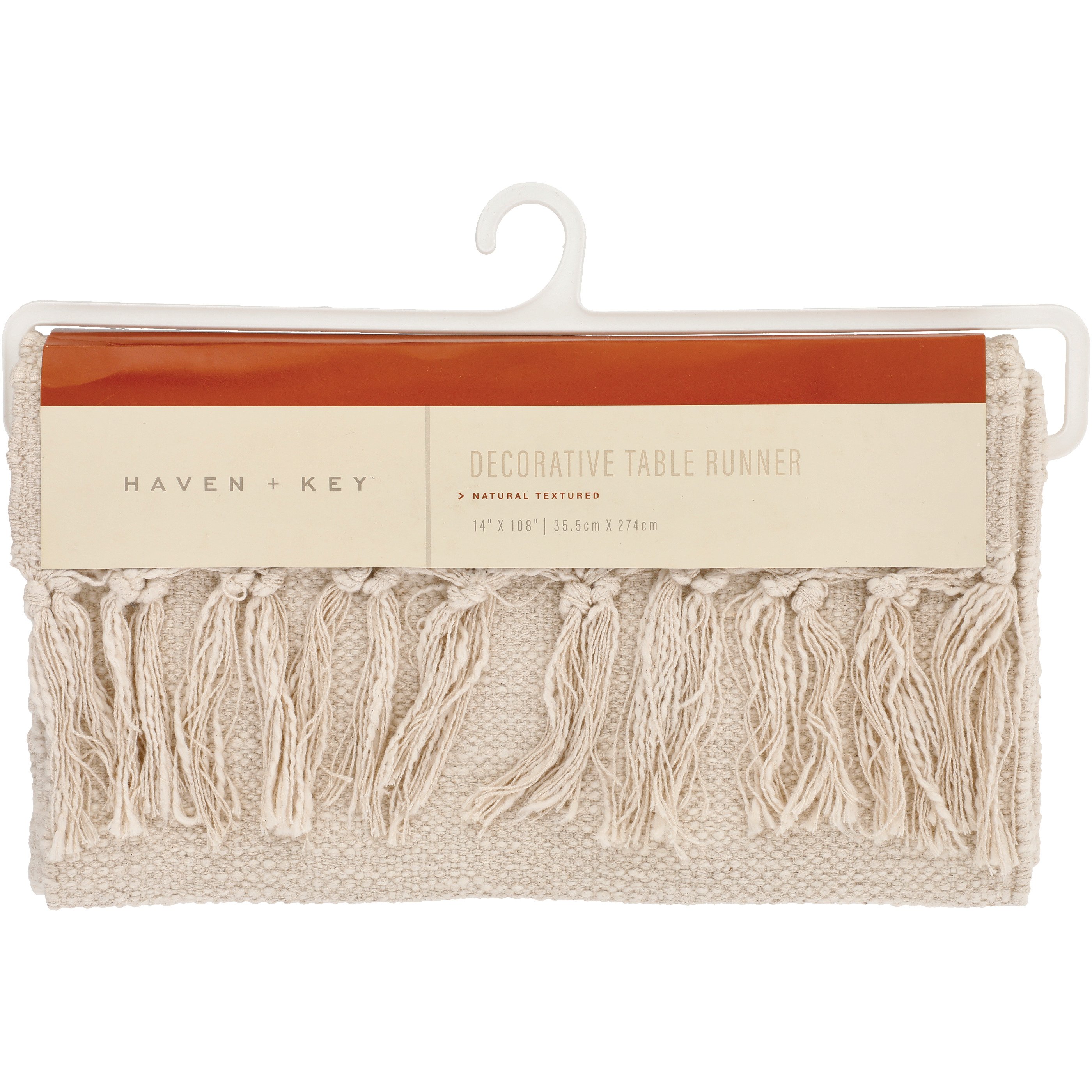 Haven + Key Textured & Fringed Table Runner - Natural - Shop Kitchen ...