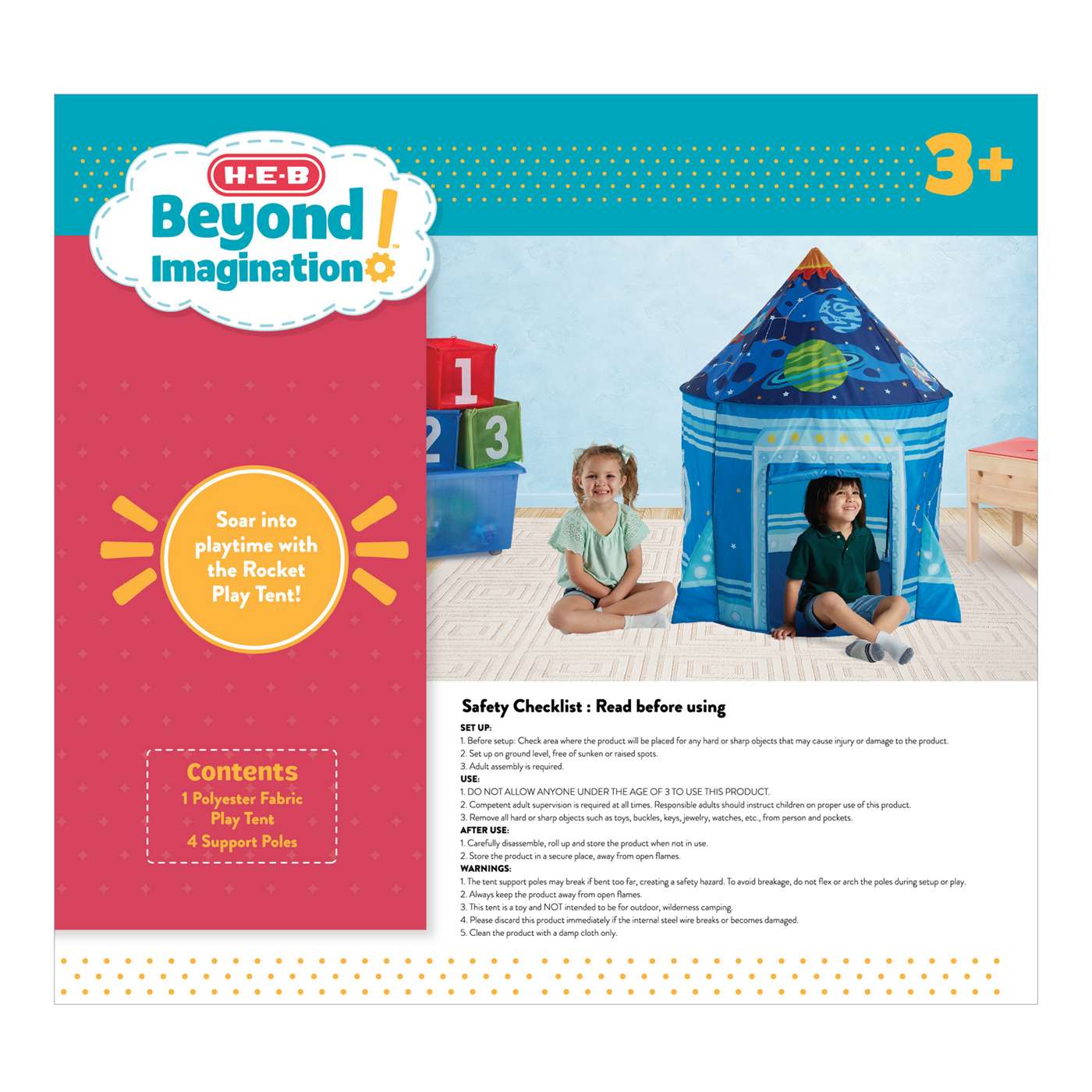 H-E-B Beyond Imagination! Rocket Play Tent - Shop Baby toys at H-E-B