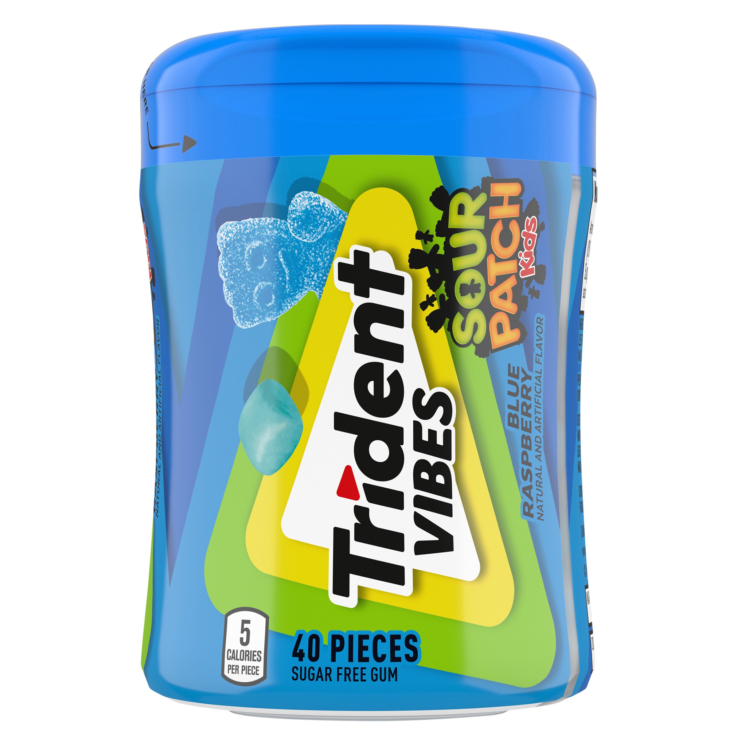 Trident Vibes Sour Patch Kids Blue Raspberry Sugar Free Gum - Shop ...
