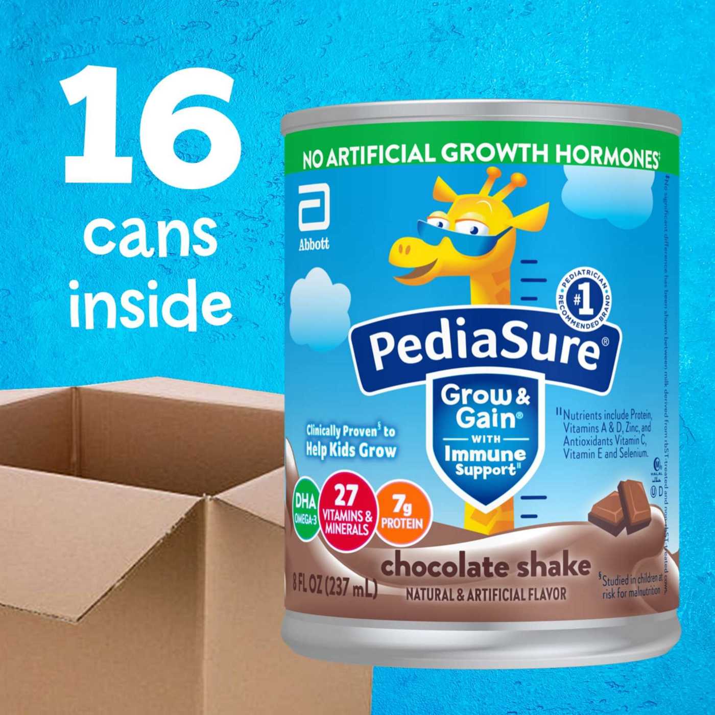 PediaSure Grow & Gain with Immune Support Nutritional Shake - Chocolate ...
