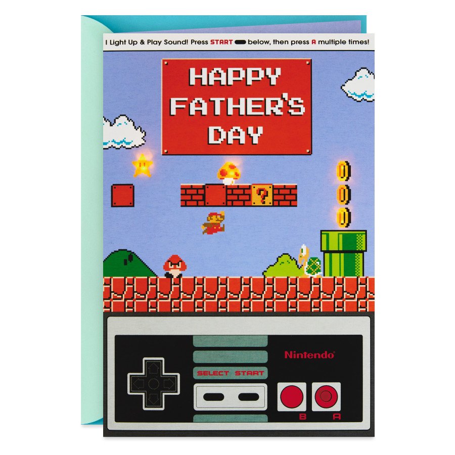 Hallmark Nintendo Classic Mario Fathers Day Card with Light and Sound ...