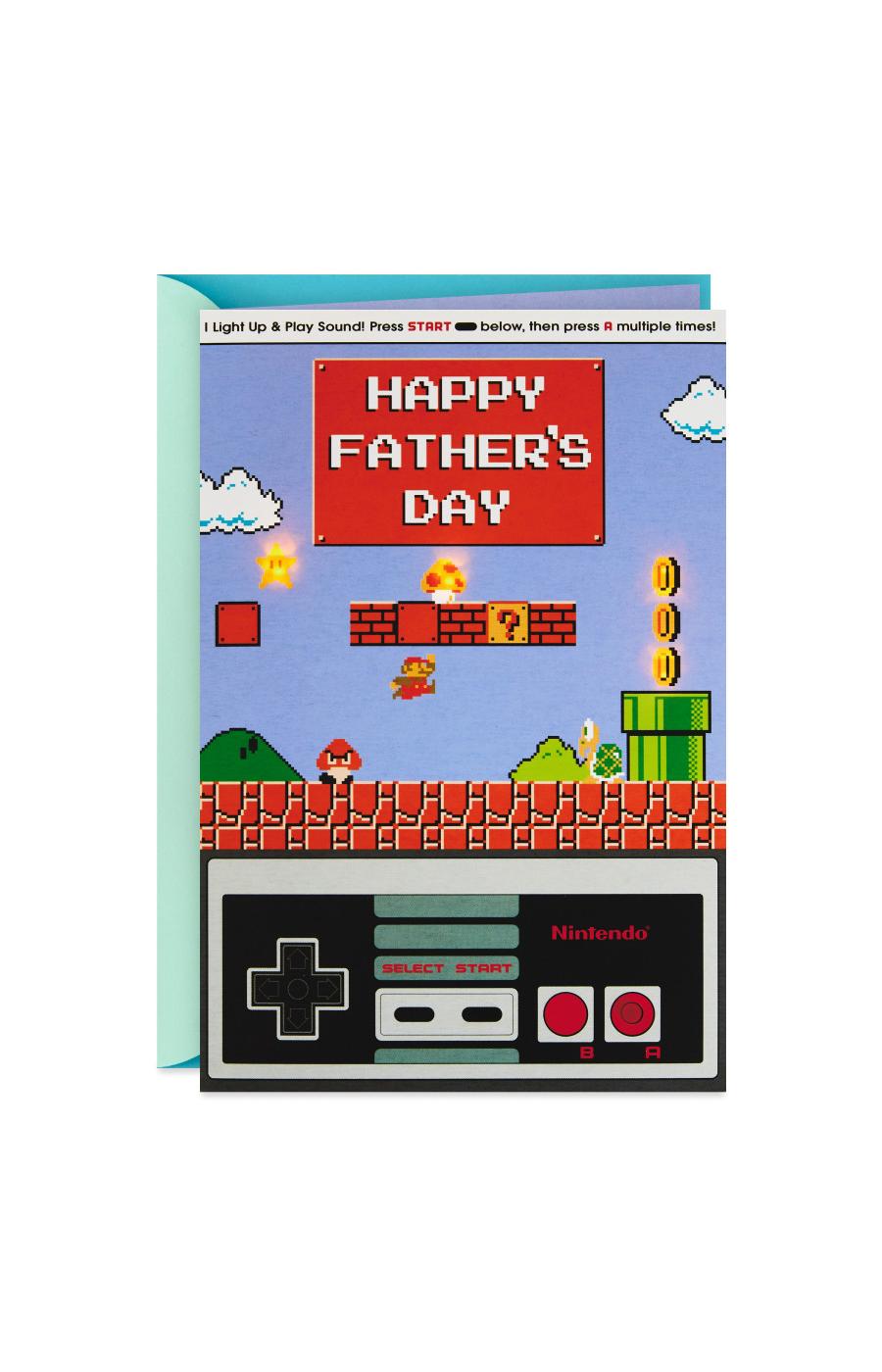 Hallmark Nintendo Classic Mario Fathers Day Card with Light and Sound ...