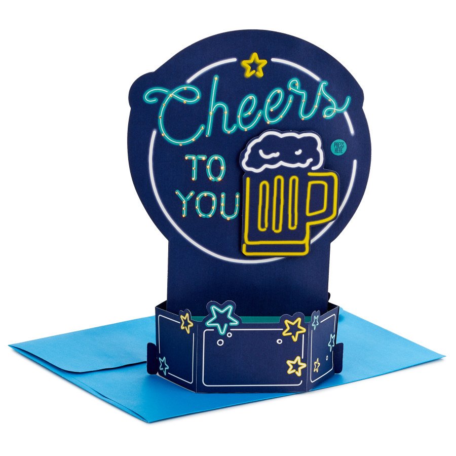 Hallmark Paper Wonder Musical Pop Up Father's Day Card (Light Up Neon ...