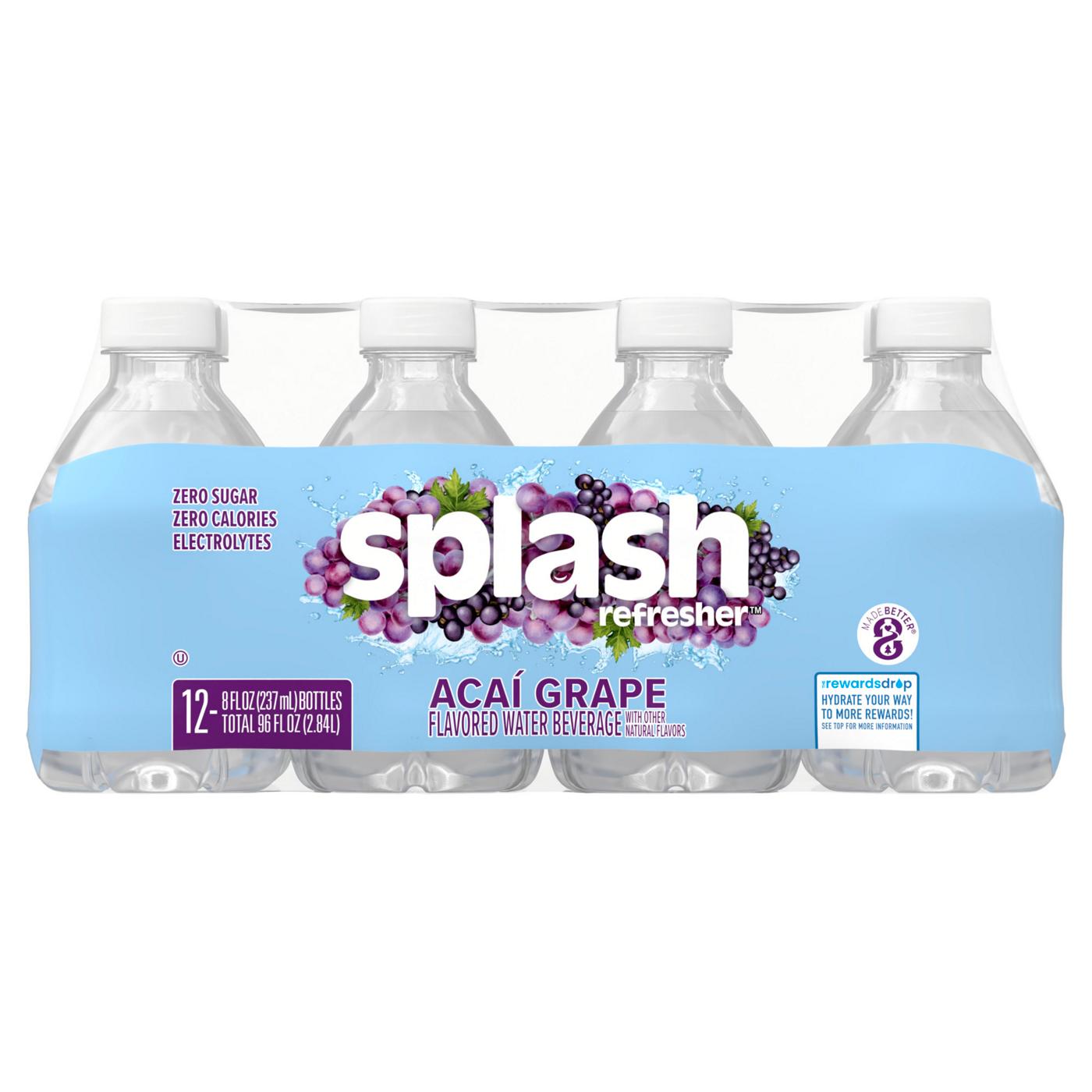 SPLASH Acai Grape Flavor Water Beverage 8 oz Bottles - Shop Water at H-E-B