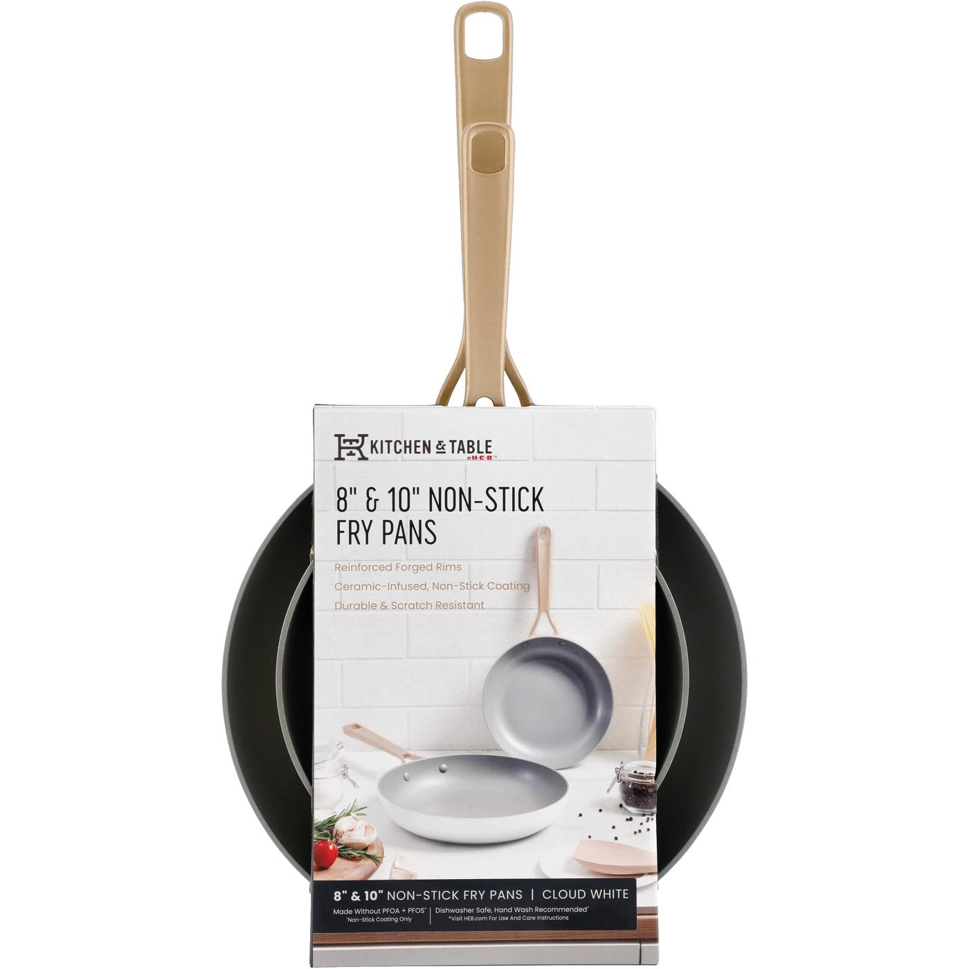 Kitchen & Table by H-E-B Non-Stick Fry Pans - Cloud White - Shop Frying ...
