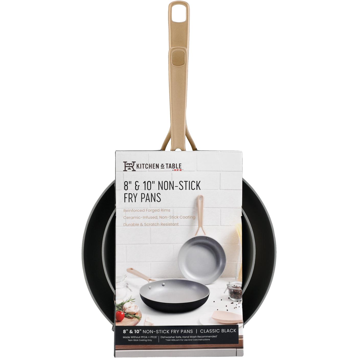 Kitchen & Table by H-E-B Non-Stick Fry Pans - Classic Black - Shop ...