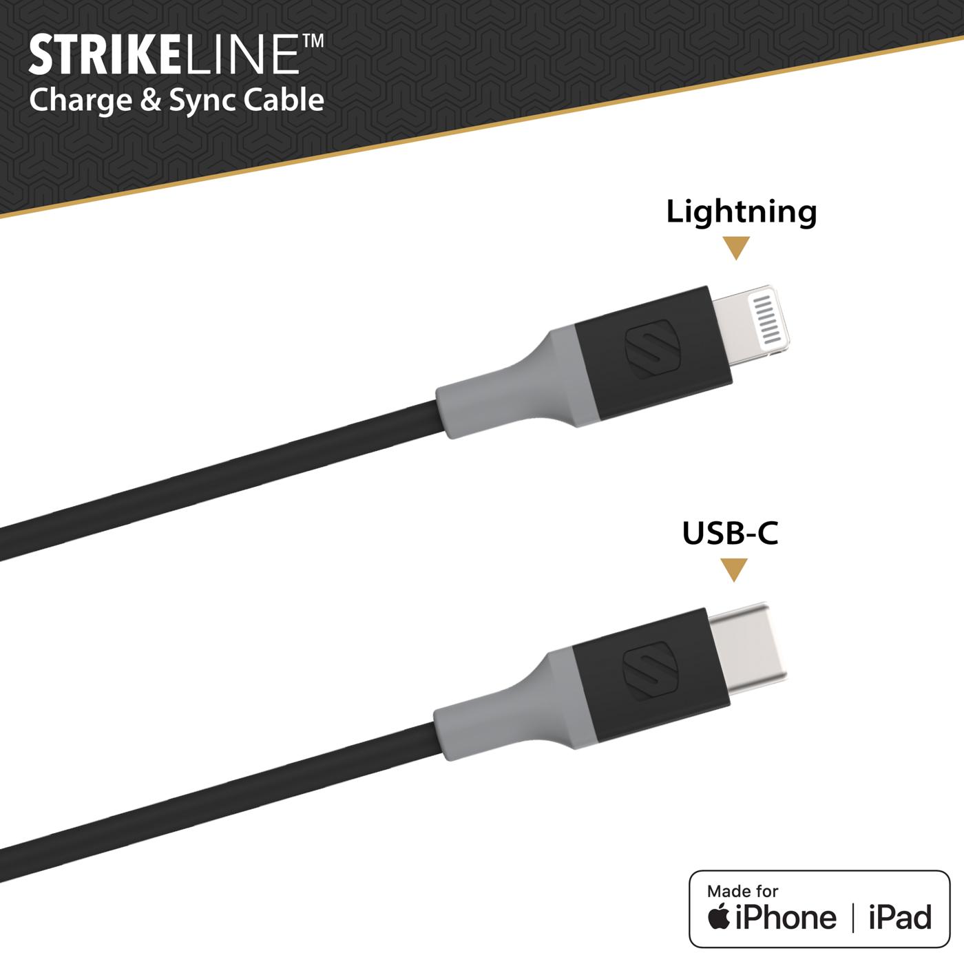 Scosche StrikeLine Premium Charge & Sync Flexible USB-C Lightning Cable ...