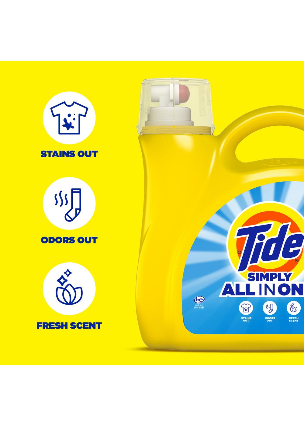Tide Simply Clean & Fresh HE Liquid Laundry Detergent, 114 Loads ...