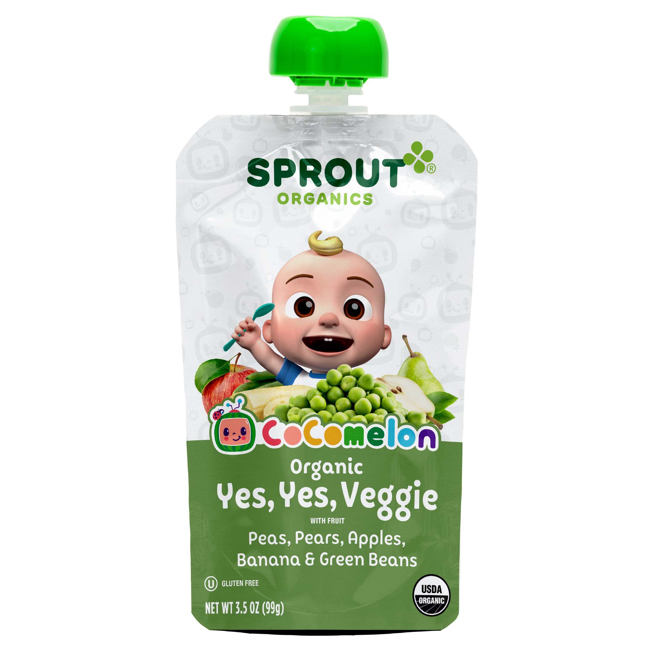 Sprout Organics CoComelon Pouch - Peas Pears Apples Banana & Green ...