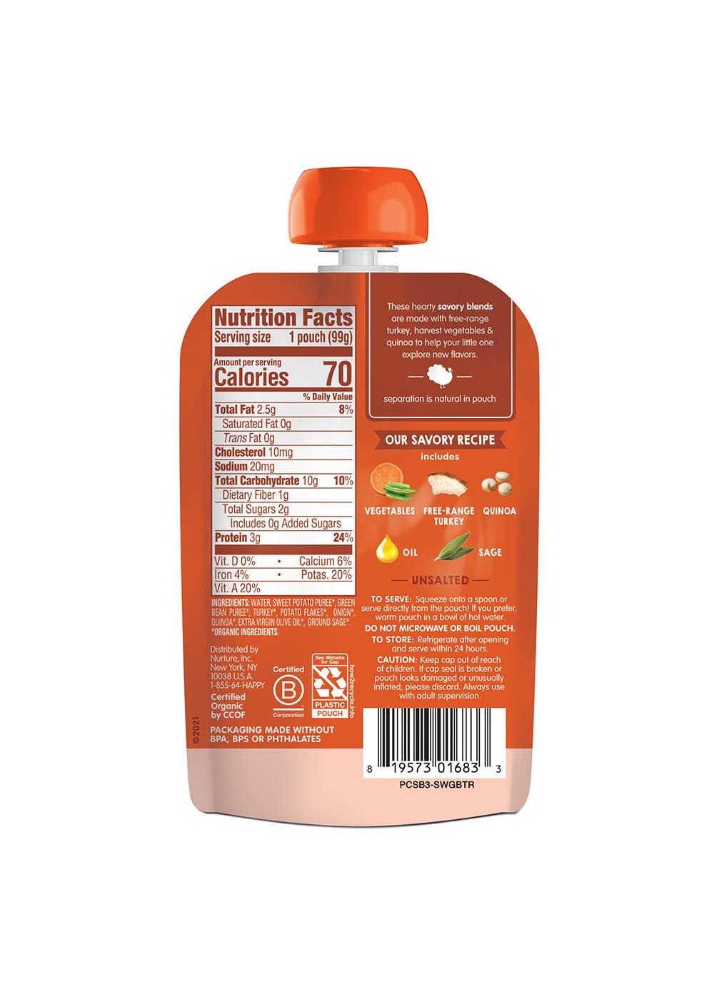 Happy Baby Organics Stage 3 Pouch - Turkey Vegetable & Quinoa Skillet ...