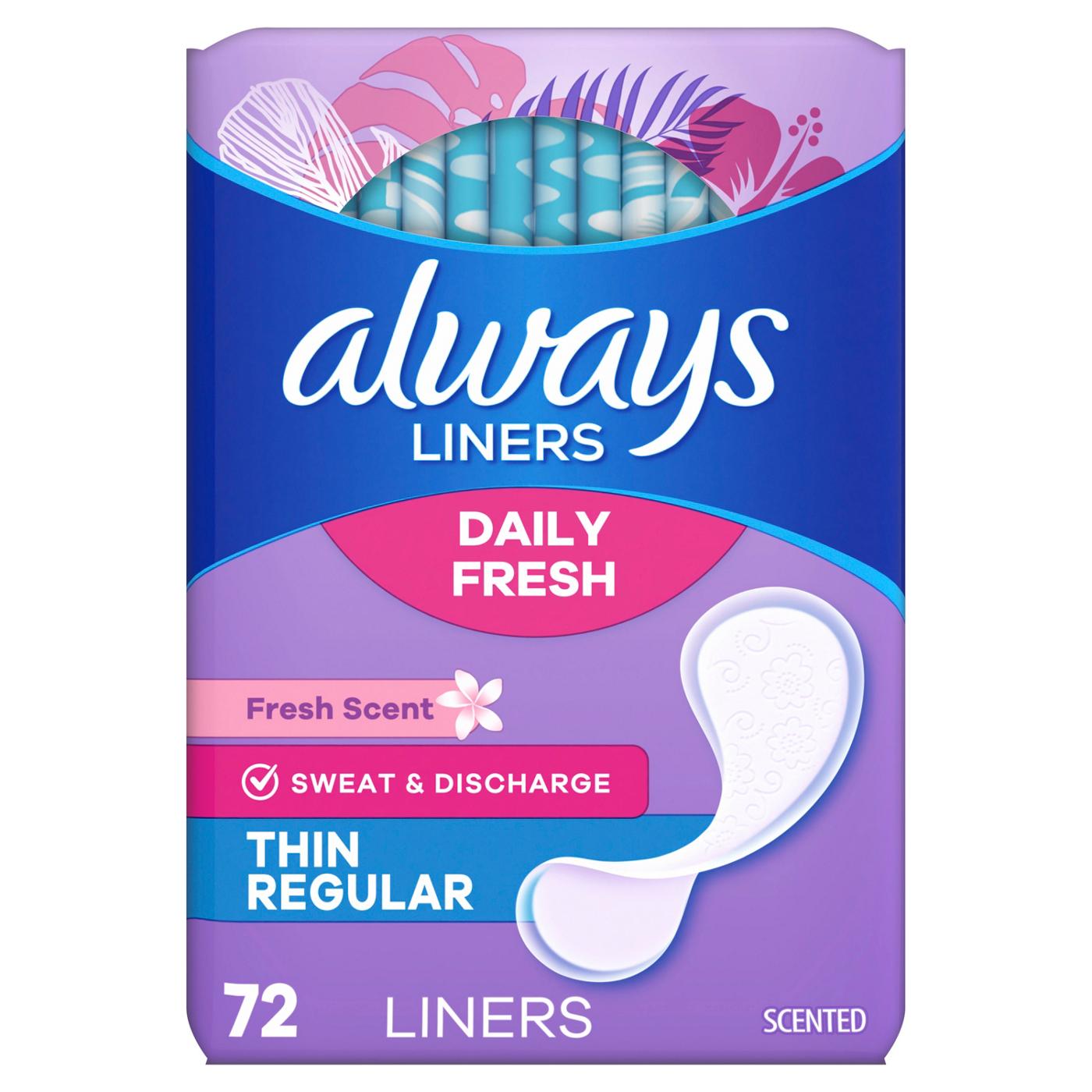Always Thin No Feel Protection Daily Liners Regular Absorbency, Scented ...
