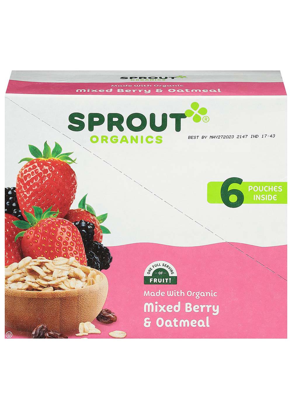 Sprout Organics Pouches - Mixed Berry & Oatmeal - Shop Toddler food at ...