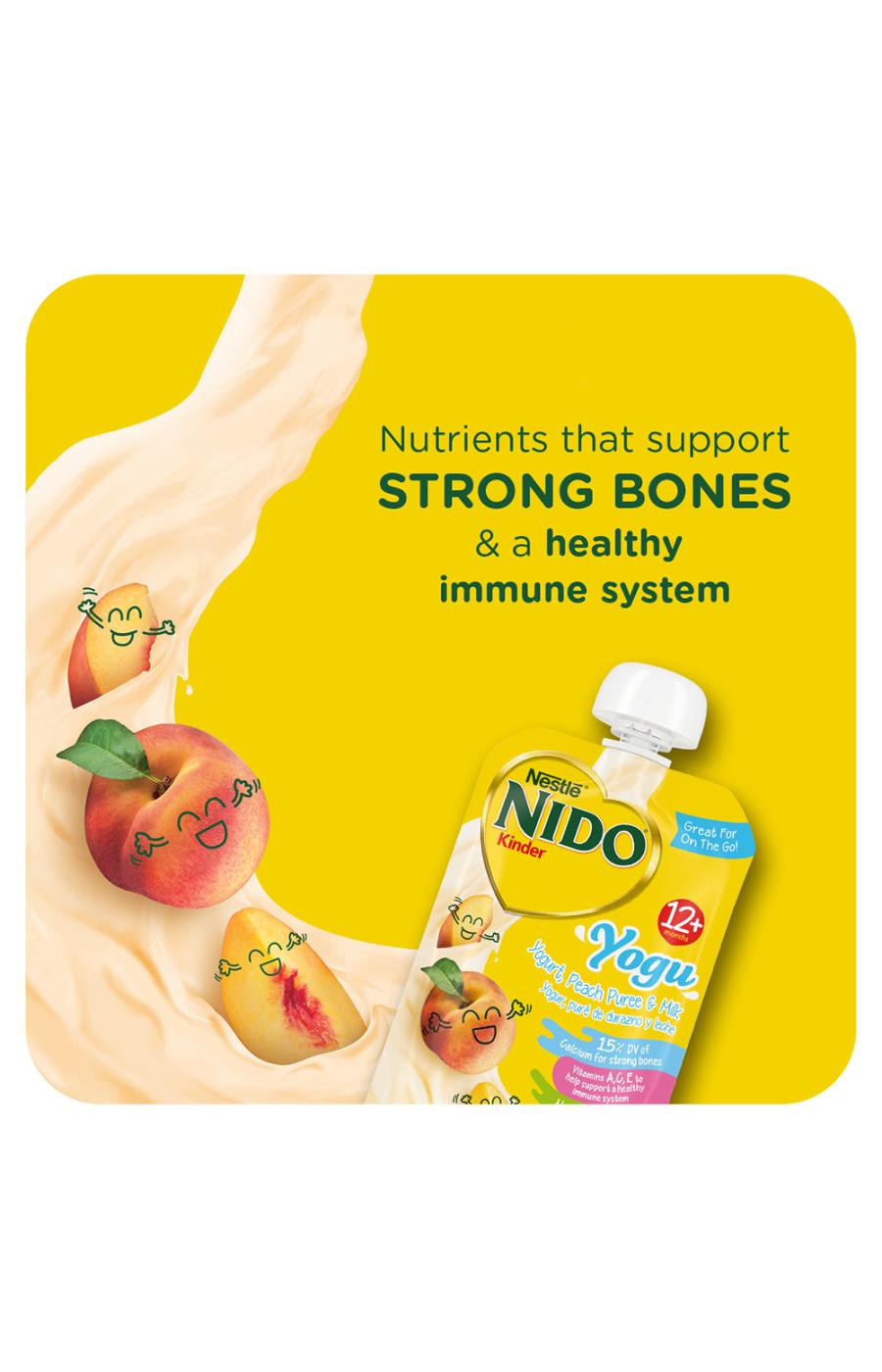 Nestle Nido Kinder Yogu Pouch - Yogurt Peach Puree & Milk - Shop Baby ...