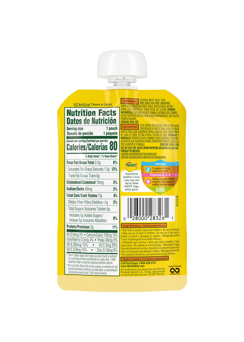 Nestle Nido Kinder Yogu Pouch - Pear and Strawberry Puree & Milk - Shop ...