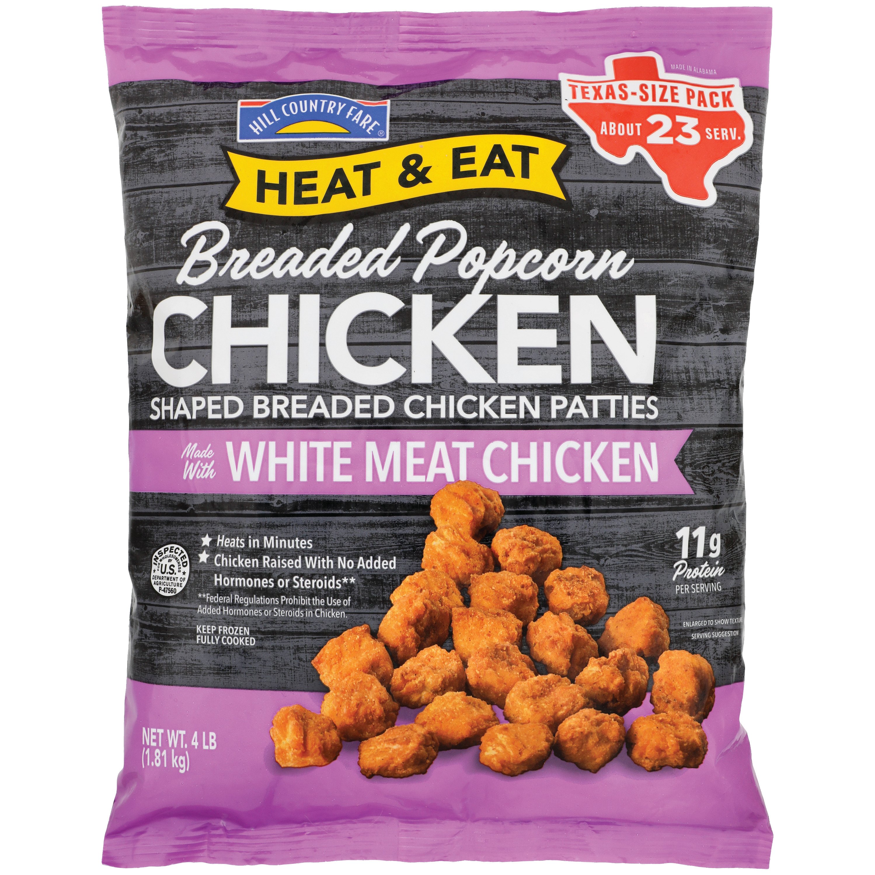 Hill Country Fare Heat & Eat Frozen Breaded Popcorn Chicken - Texas ...