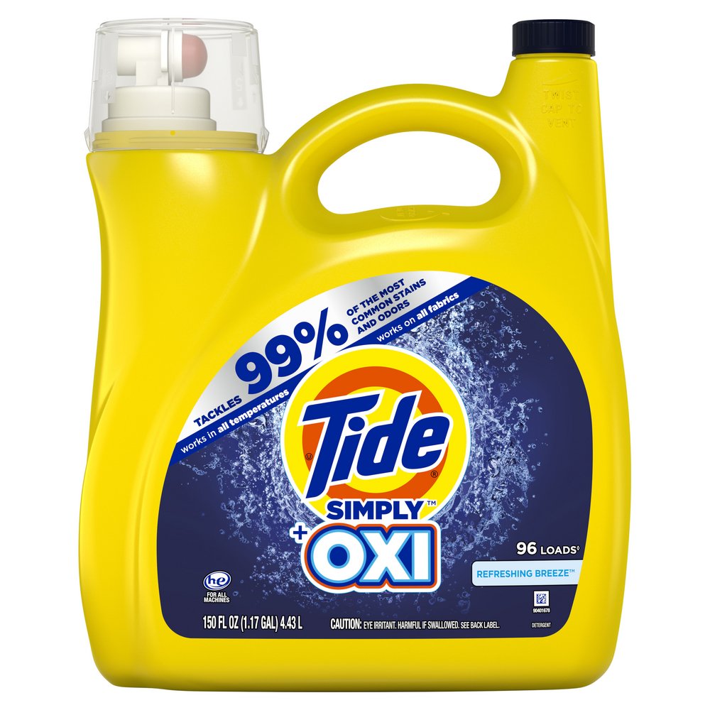 Tide Simply + Oxi HE Liquid Laundry Detergent, 96 Loads - Refreshing Breeze - Shop Detergent at ...
