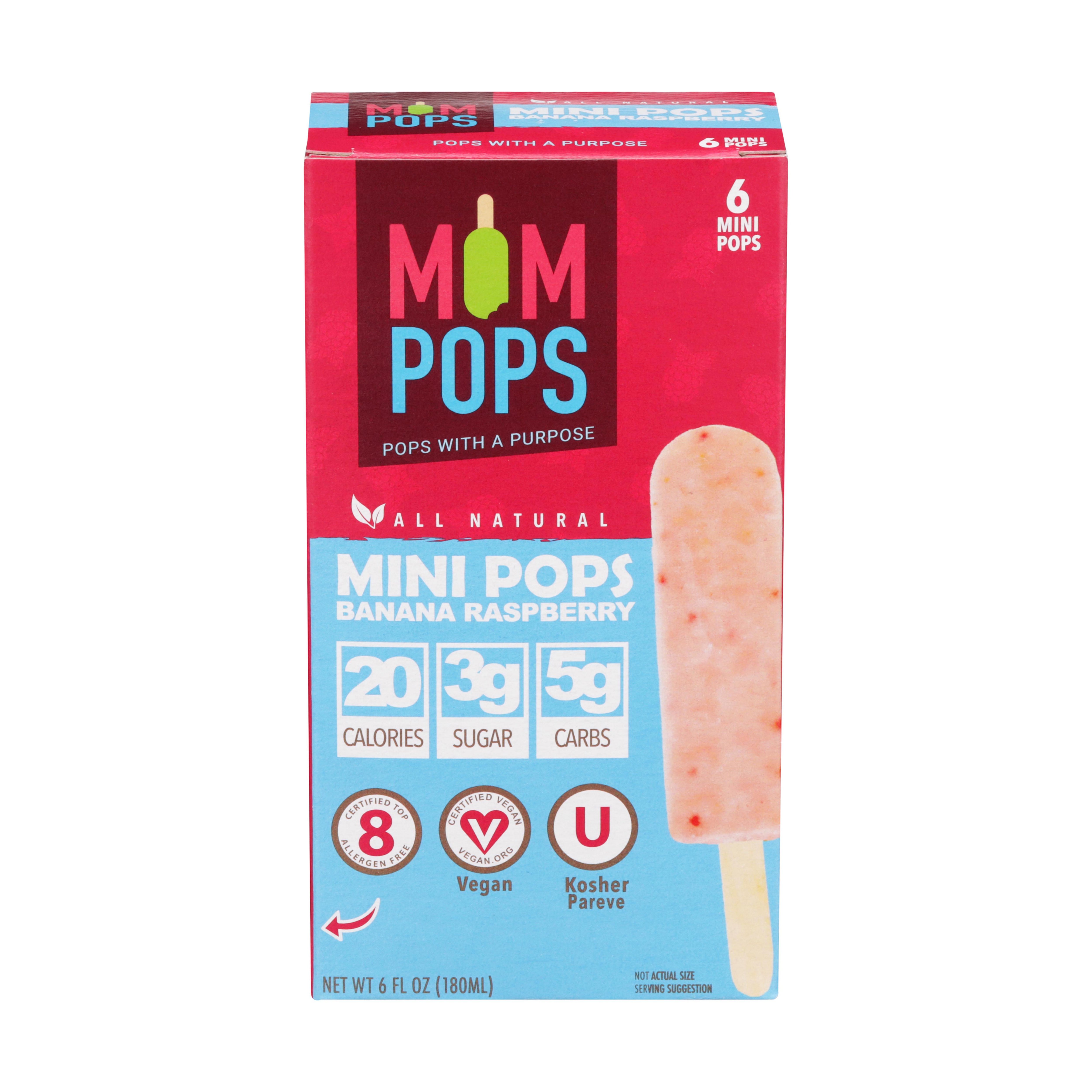 Mom Pops Banana Raspberry Mini Ice Pops - Shop Bars & Pops at H-E-B