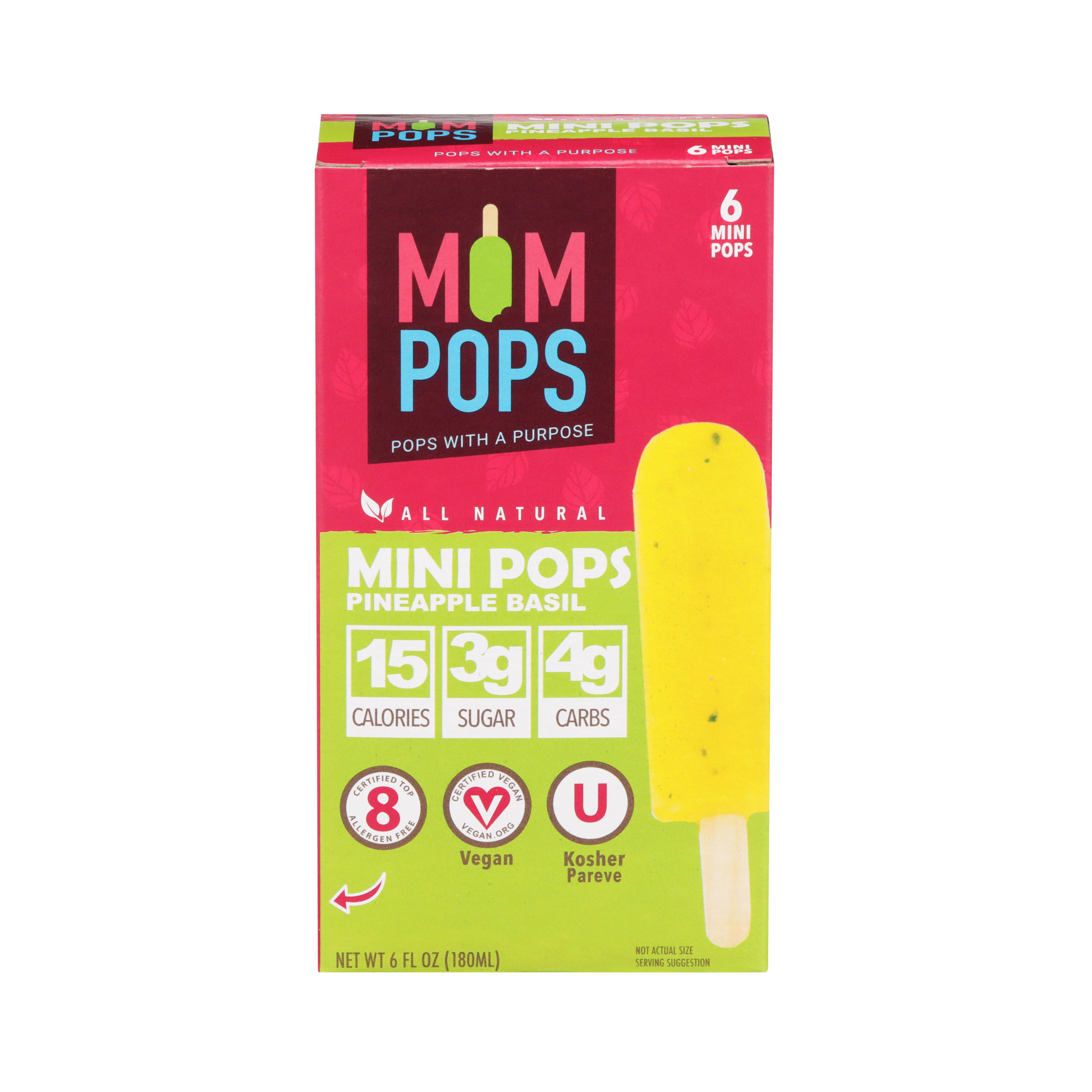 Mom Pops Pineapple Basil Mini Ice Pops - Shop Bars & pops at H-E-B