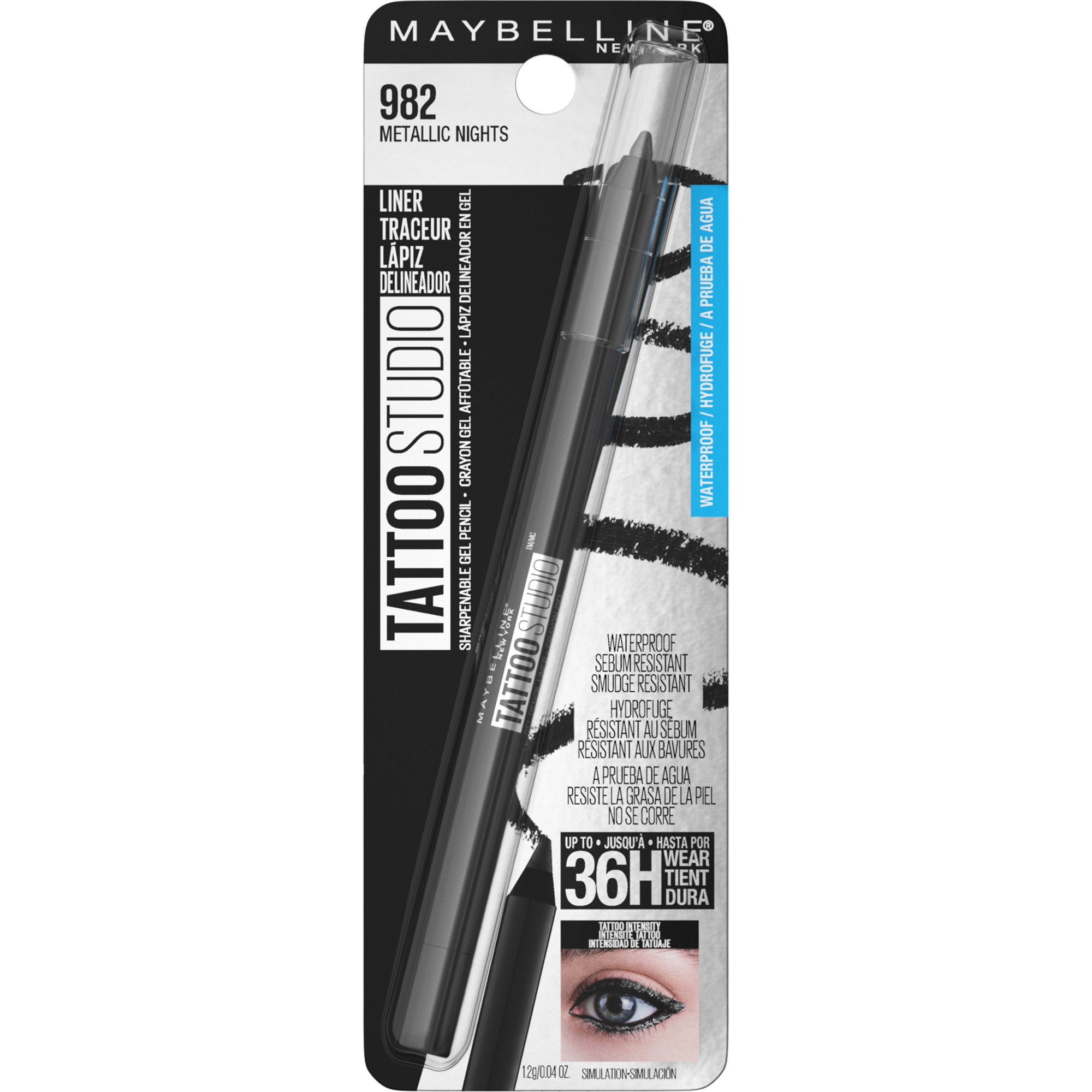 Maybelline Tattoo Studio Gel Pencil Waterproof Longwear Eyeliner ...