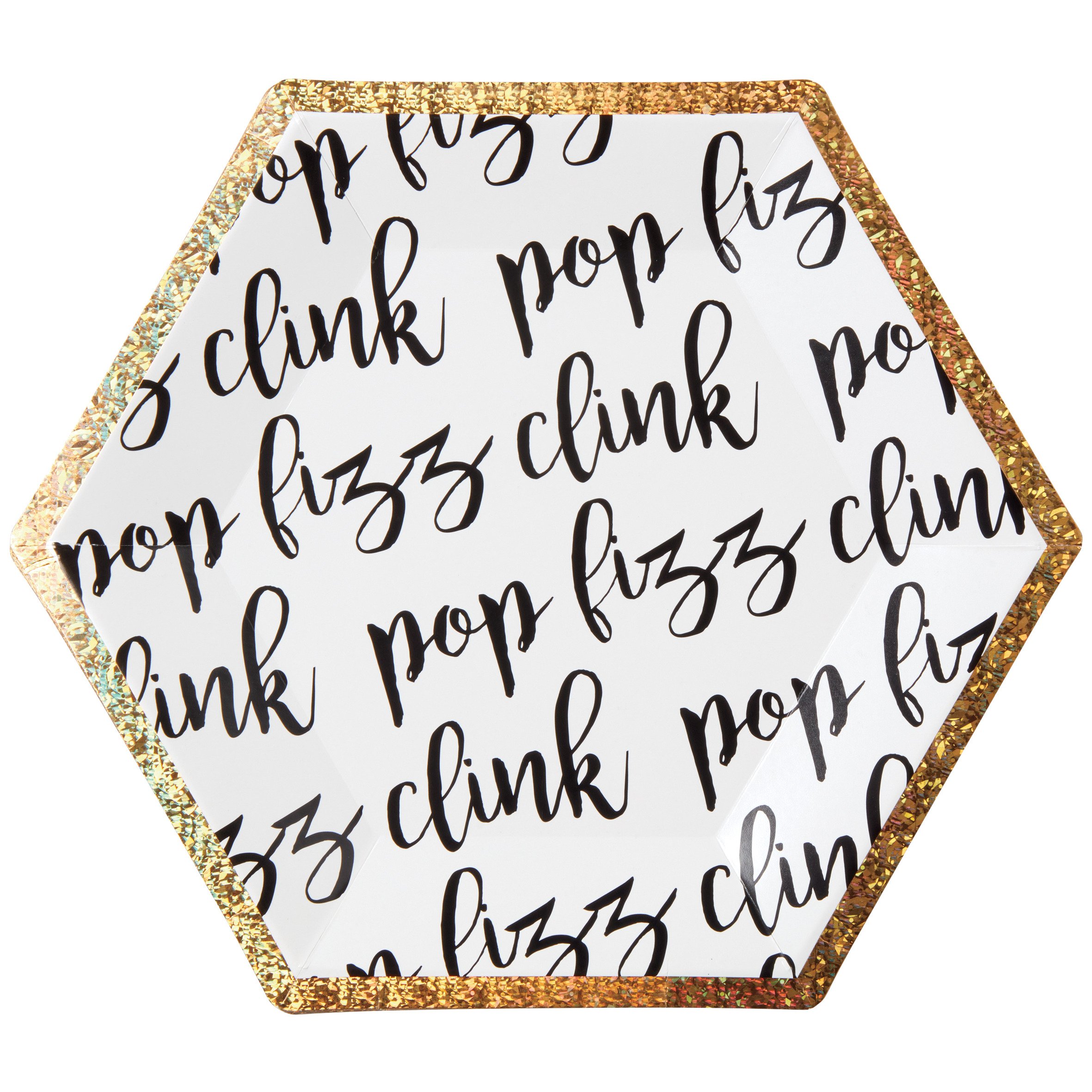 Destination Holiday 10 Pop Fizz Clink Script Paper Party Plates - Shop ...
