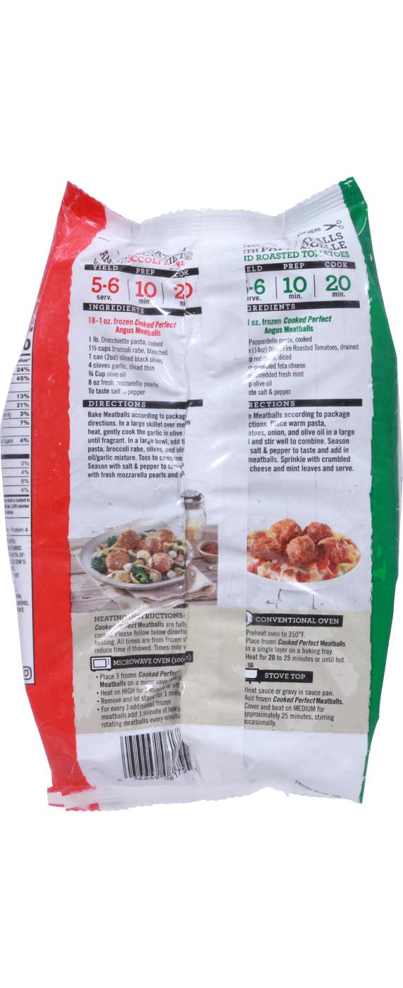 COOKED PERFECT Fully Cooked Frozen Angus Beef Meatballs - Shop ...