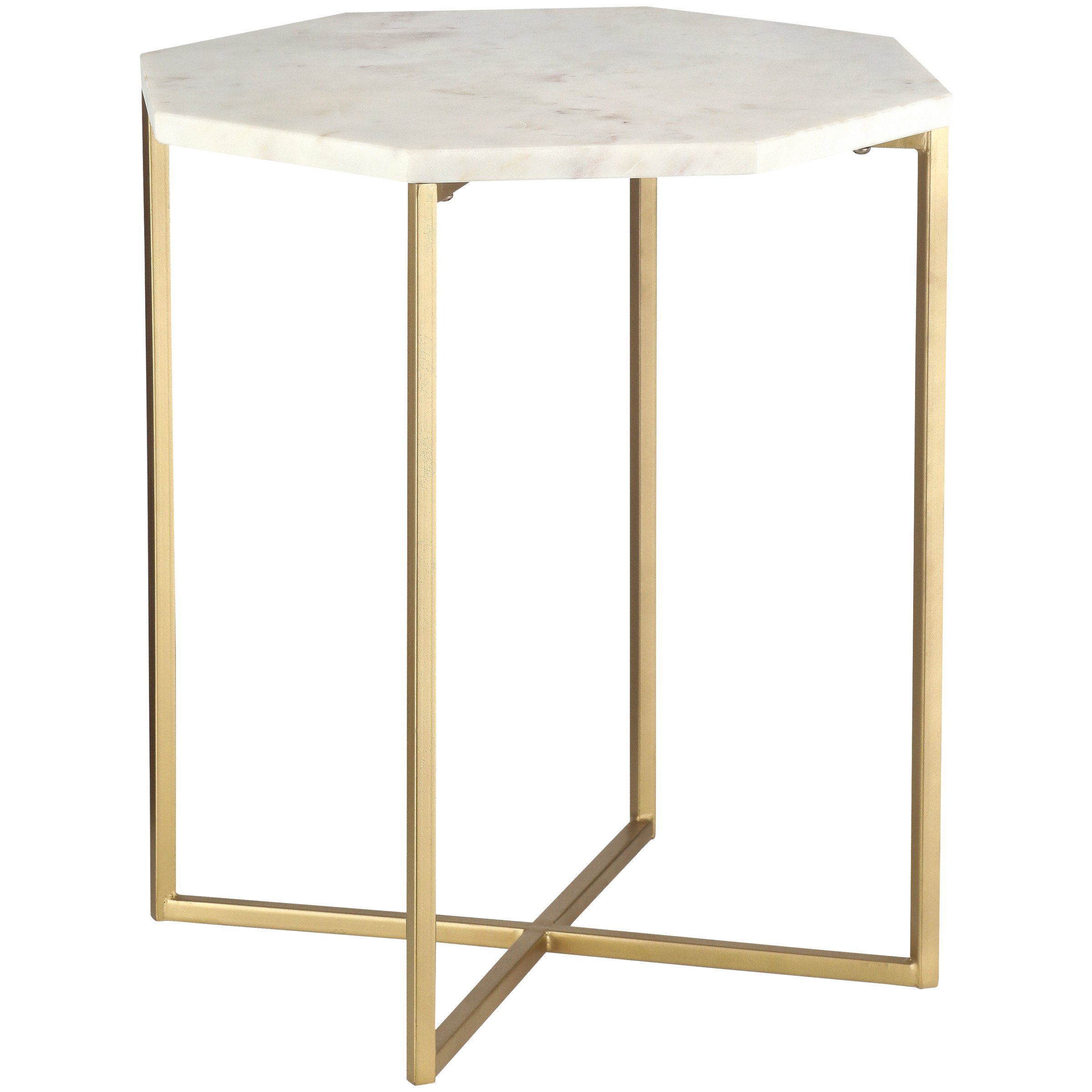 Haven + Key Gold Decorative Marble Top Accent Table - Shop Seasonal ...