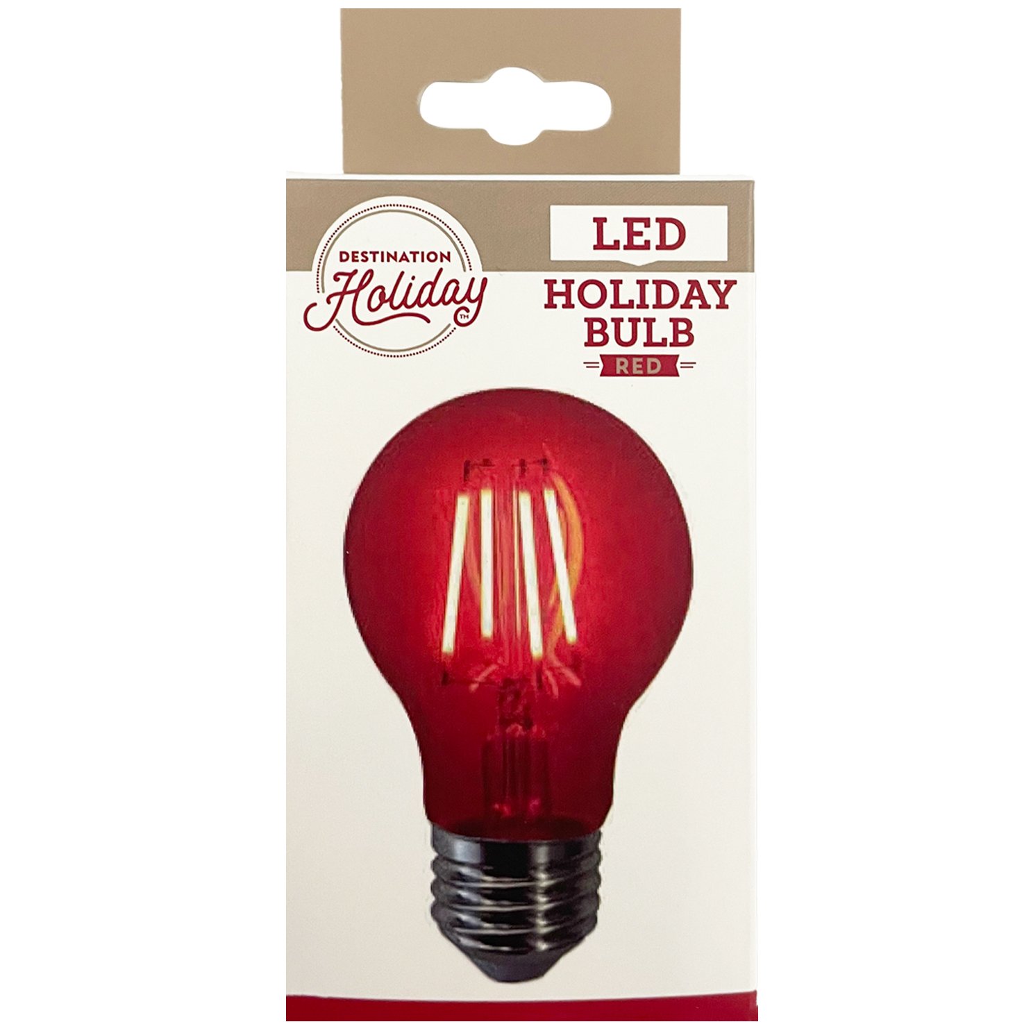 Destination Holiday A19 Filament LED Light Bulb - Red - Shop Light ...