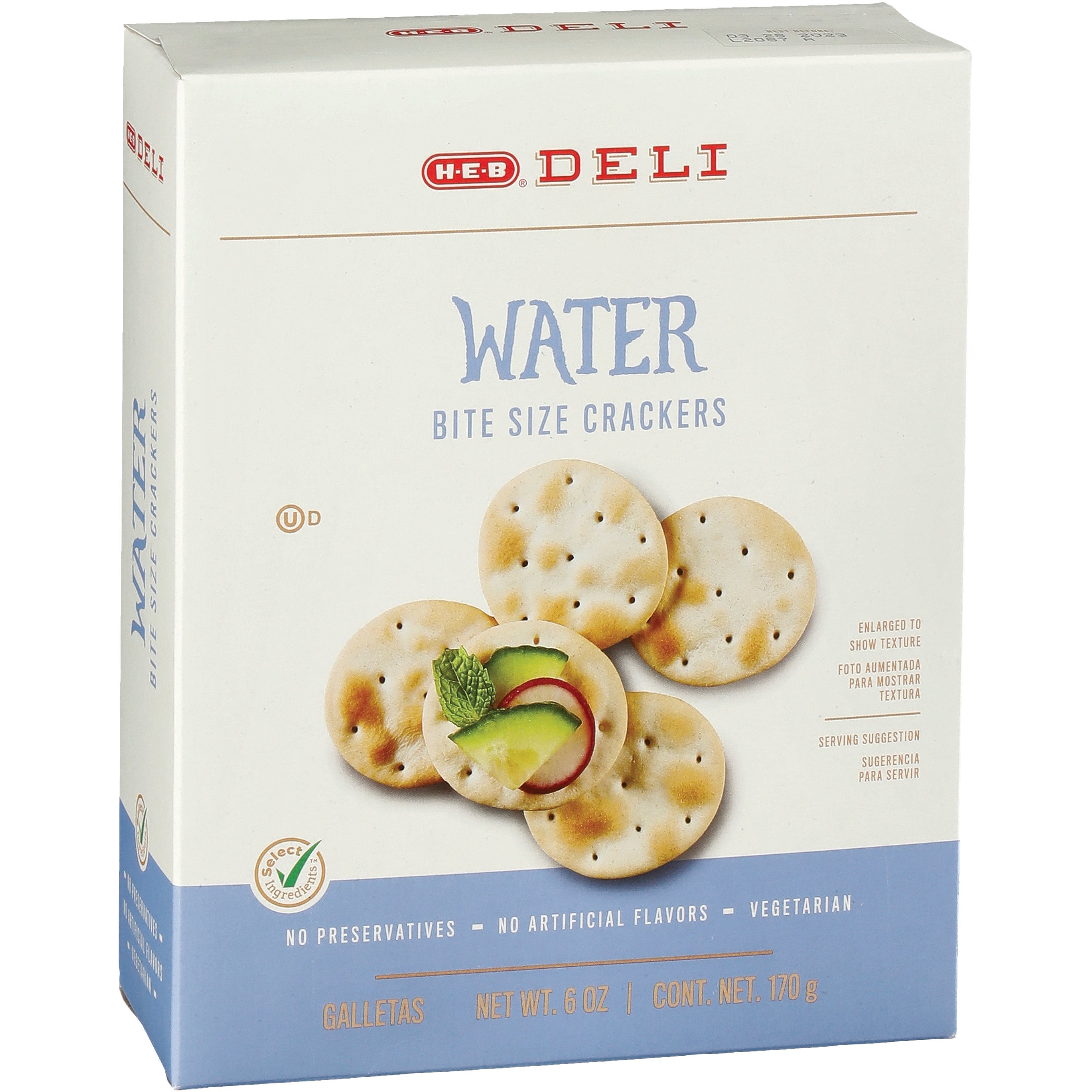 H-E-B Deli Bite Size Water Crackers - Shop Snacks & Candy at H-E-B