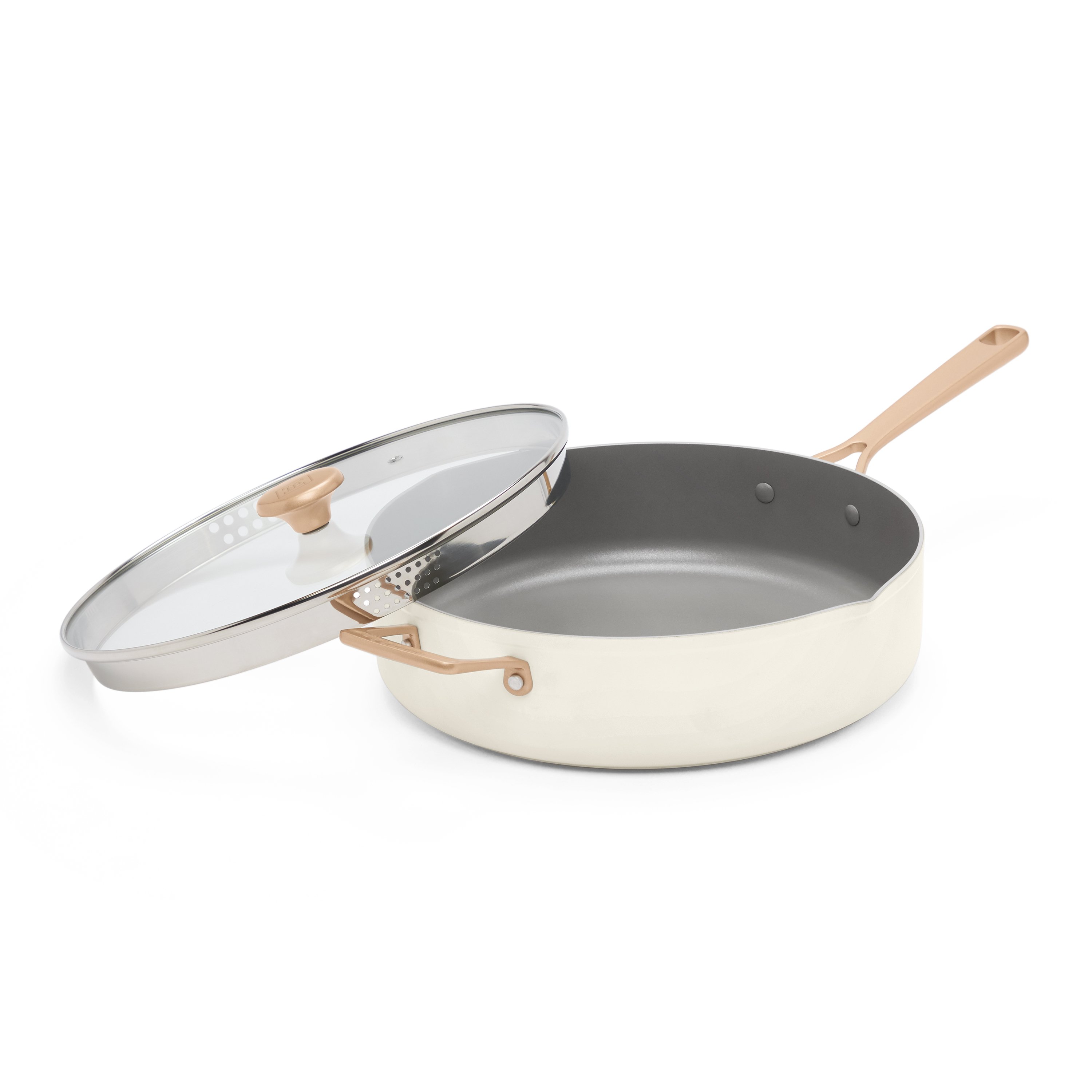 Kitchen & Table by H-E-B Non-Stick Sauté Pan with Strainer Lid - Cloud ...