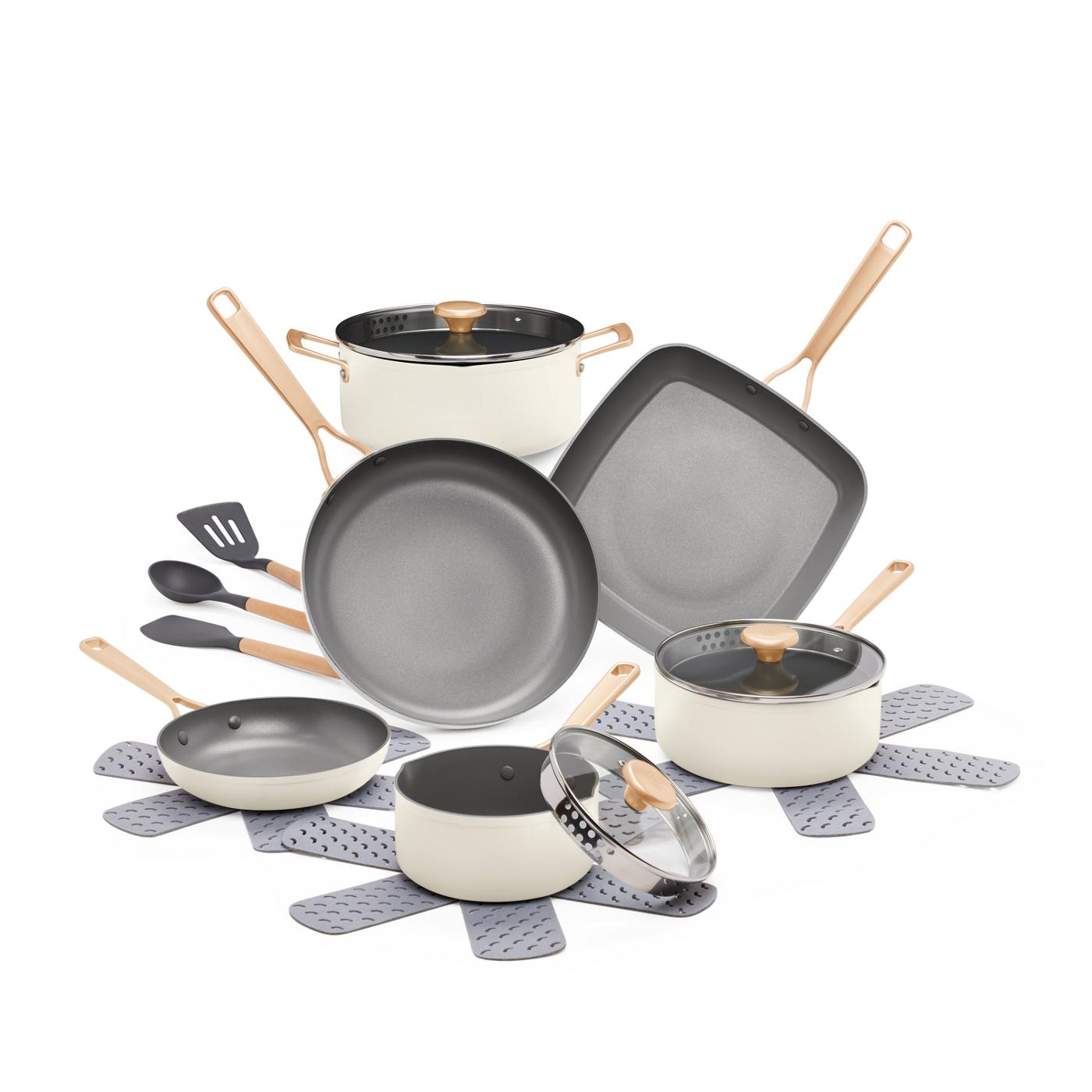 Kitchen & Table by H-E-B Non-Stick Cookware Set - Cloud White - Shop ...