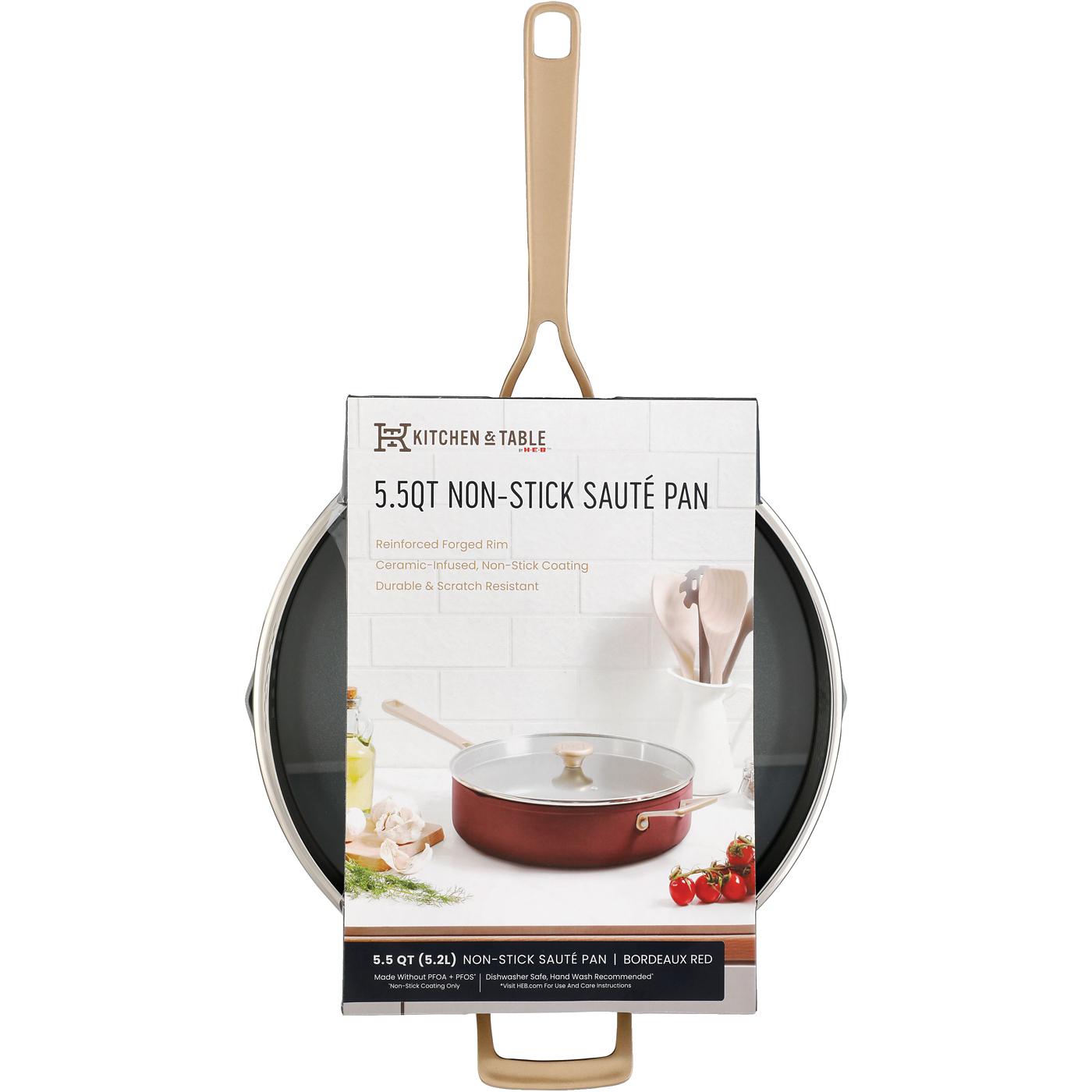 Kitchen & Table by H-E-B Non-Stick Sauté Pan with Strainer Lid ...