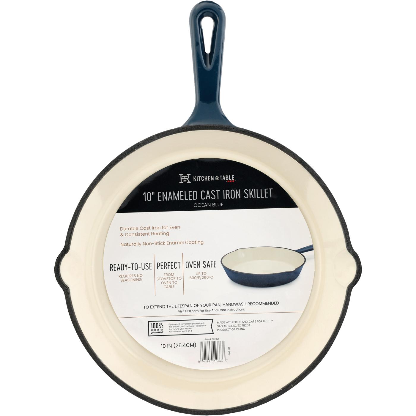 Kitchen & Table by H-E-B Enameled Cast Iron Skillet - Ocean Blue - Shop ...