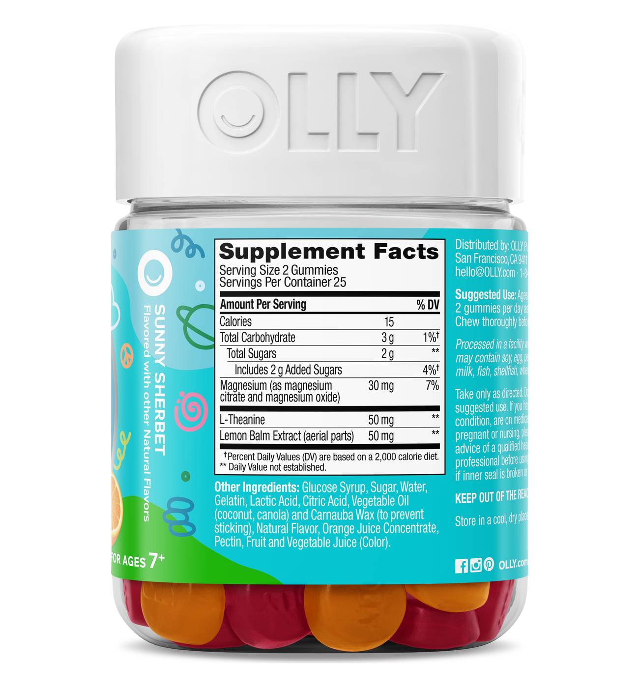 OLLY Kids Chillax Calming Magnesium, L-Theanine Mood Support Gummies ...