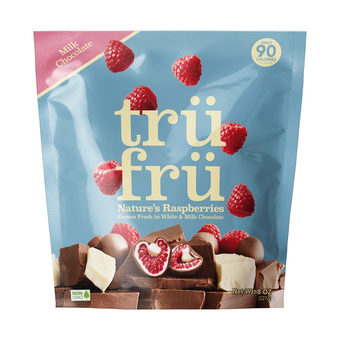 Tru Fru Nature's Raspberries Frozen Fresh In White and Milk Chocolate ...