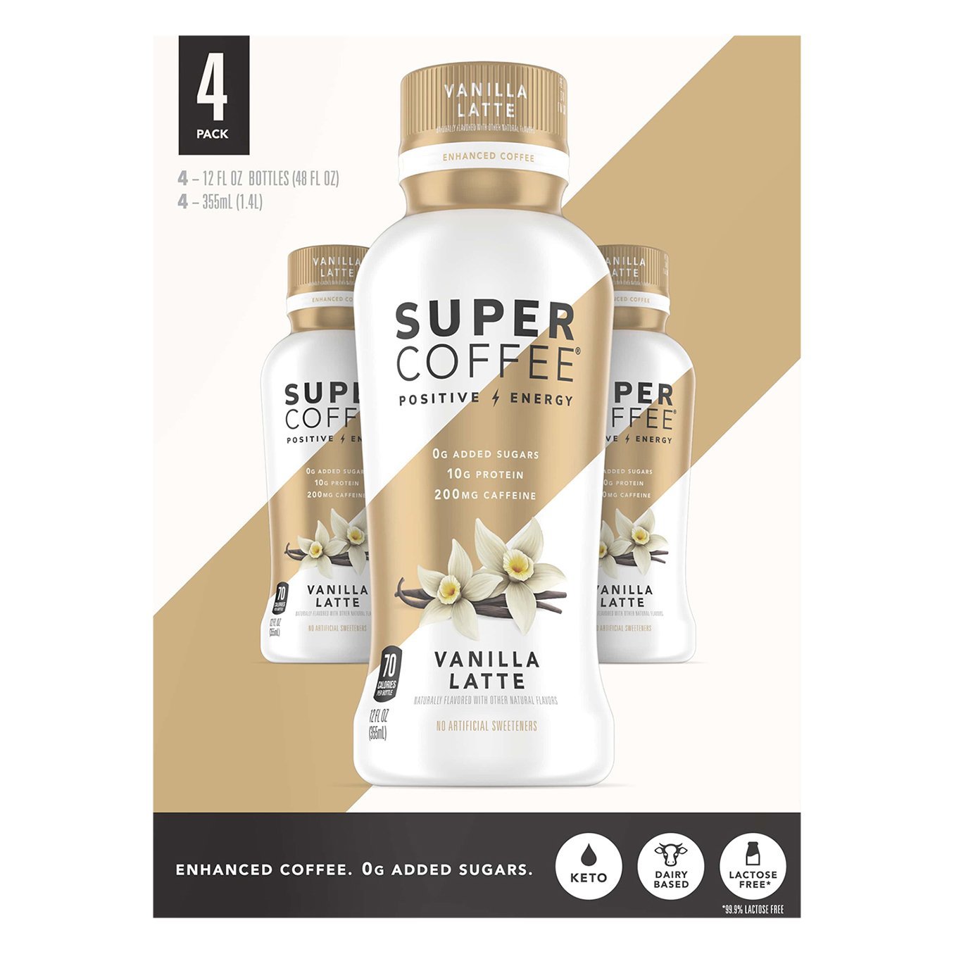 Super Coffee Enhanced Coffee 4 pk Bottles - Vanilla Latte - Shop Diet ...