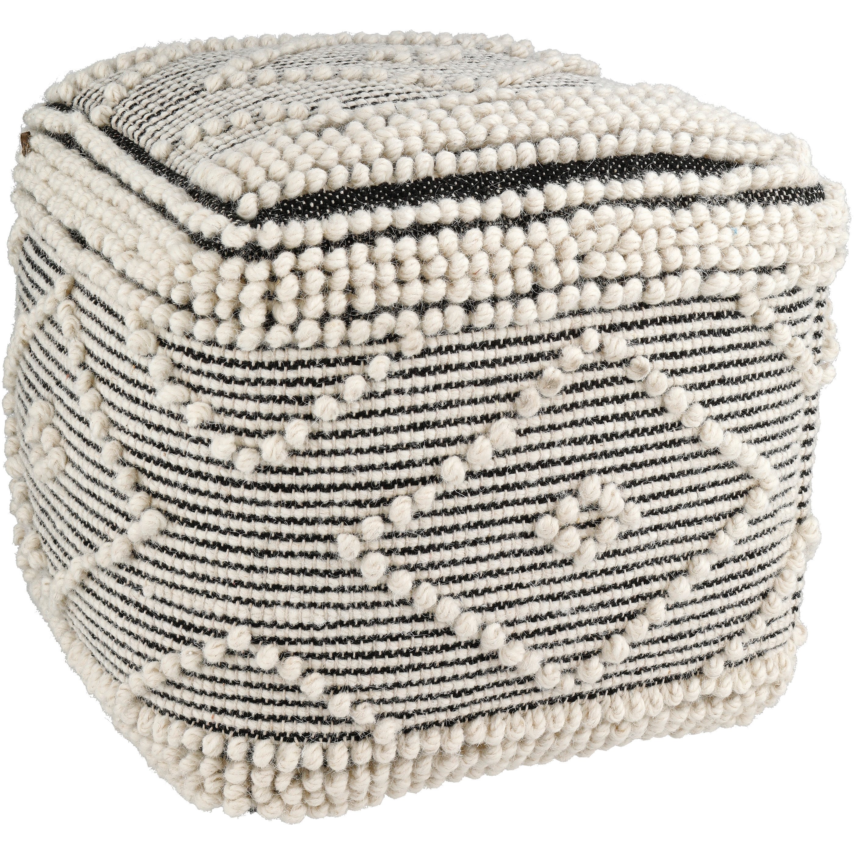 Haven + Key Square Textured Diamond Design Pouf - Black & White - Shop ...