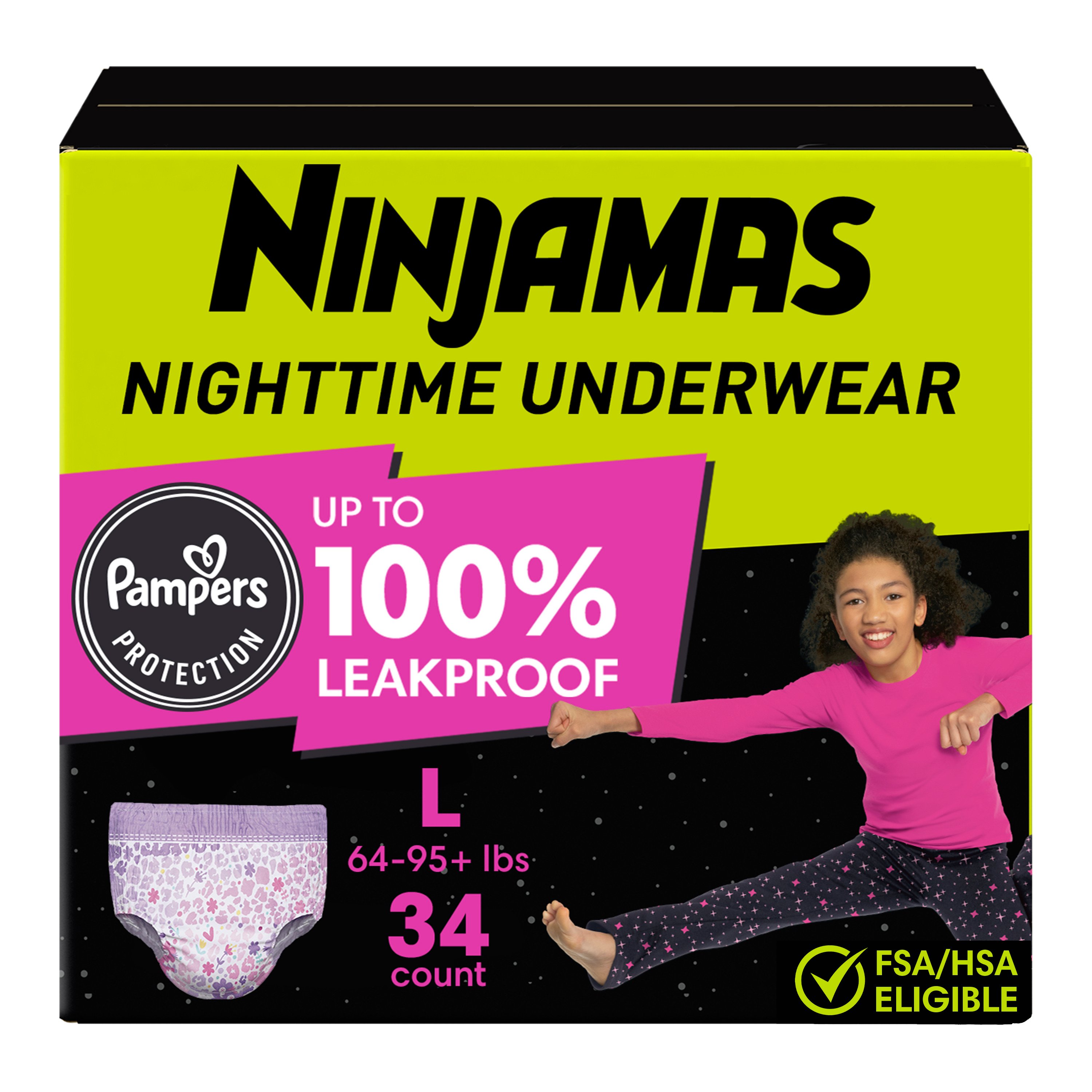 Ninjamas Nighttime Girls Underwear - Large - Shop Training pants at H-E-B
