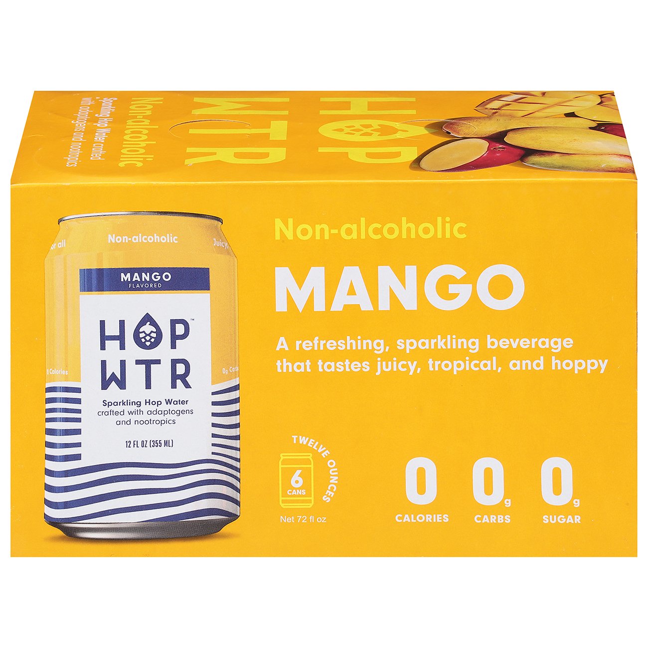 HOP WTR Non Alcoholic Mango Sparkling Hop Water Craft Beer 6 pk Cans ...
