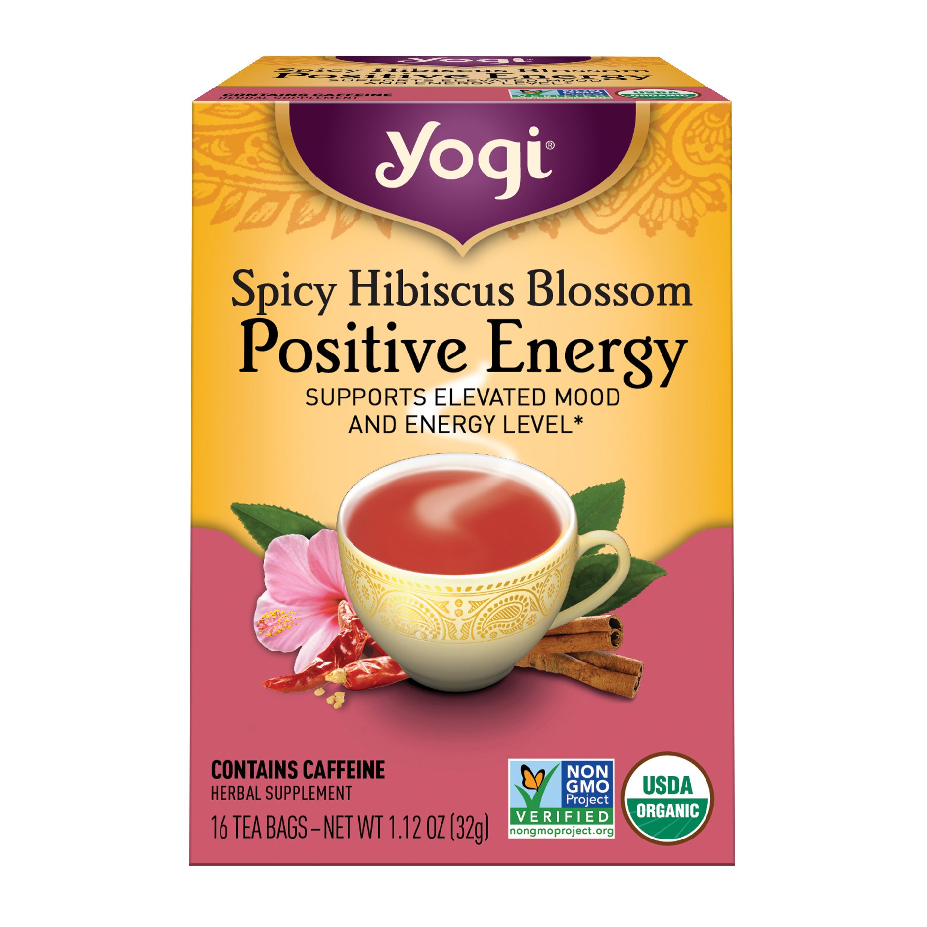 Yogi Spicy Hibiscus Positive Energy Herbal Tea Bags - Shop Tea at H-E-B