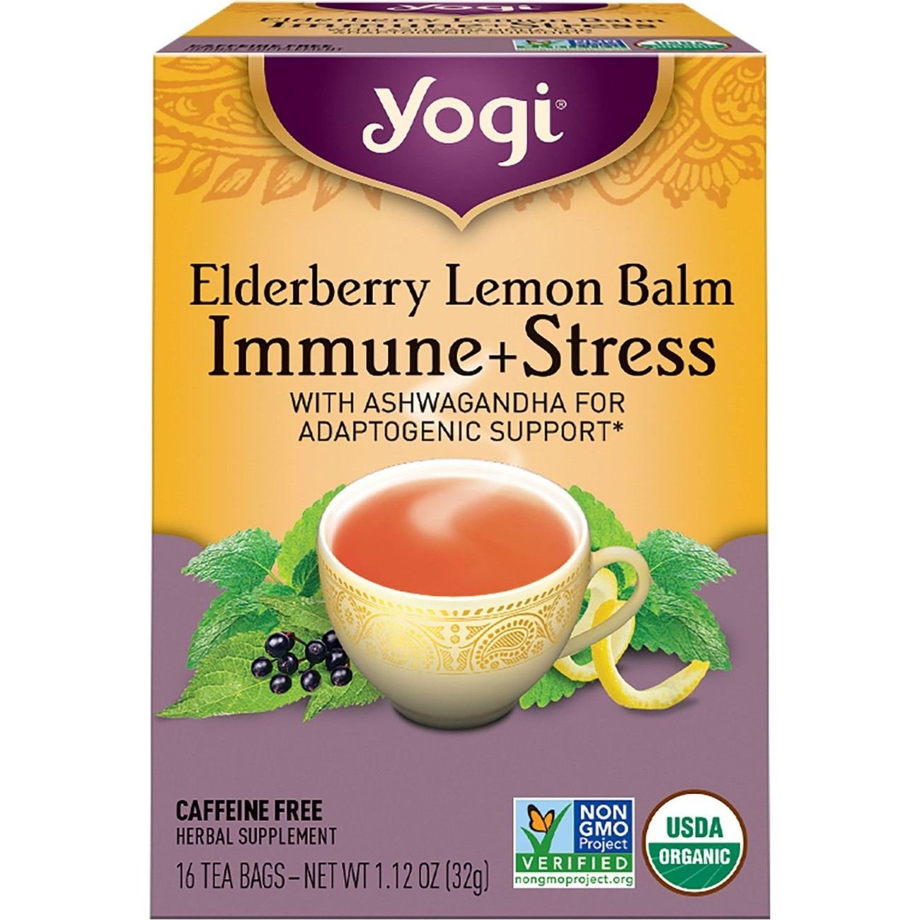 Yogi Elderberry Lemon Balm Immune + Stress Tea - Shop Tea at H-E-B