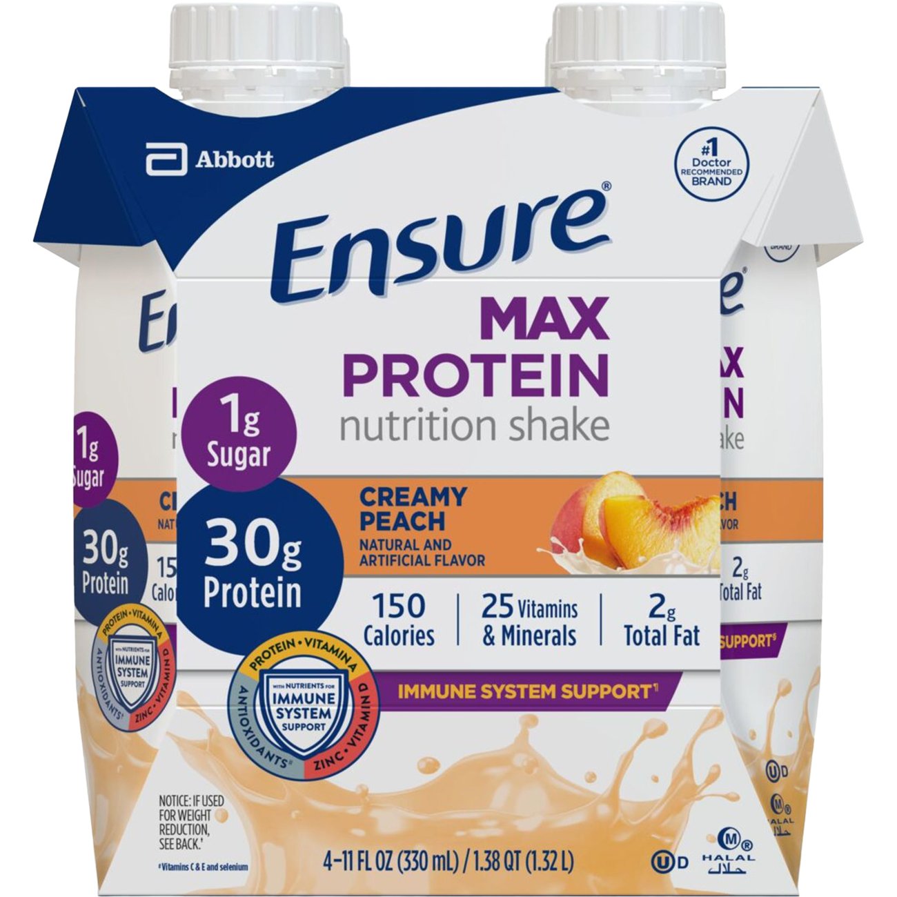 Ensure Max 30g Protein Nutrition Shakes - Creamy Peach, 4 pk - Shop ...